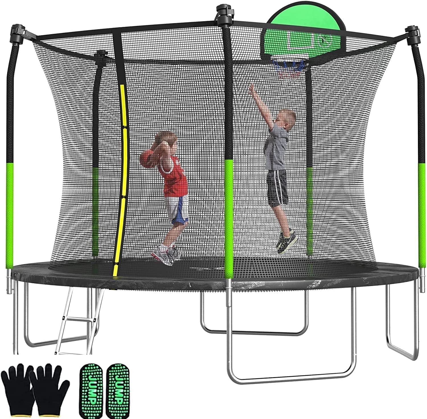 SKOK 12FT Trampolines,800LBS Trampolines for Kids with Basketball Hoop ...