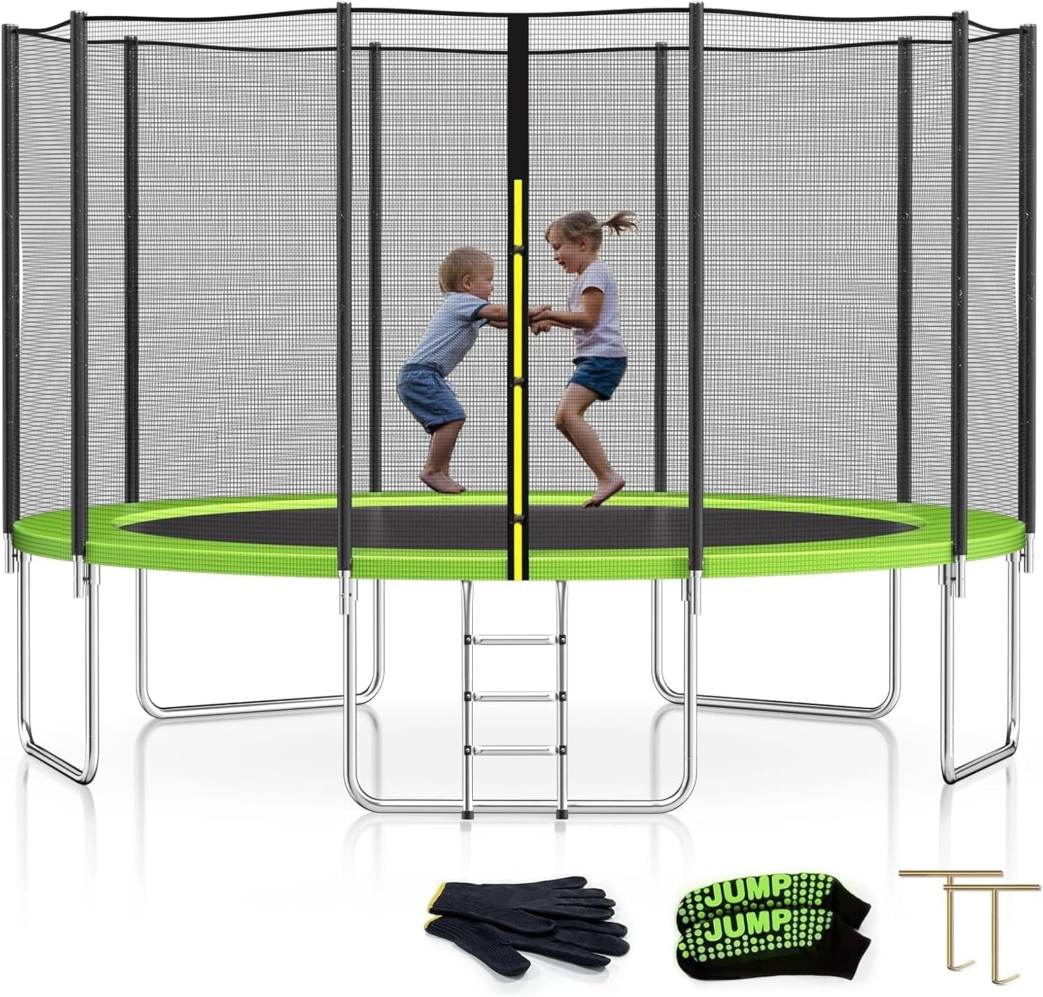 SKOK 14FT Trampoline with 1000LBS Capacity and Ladder for Kids&Adults ...