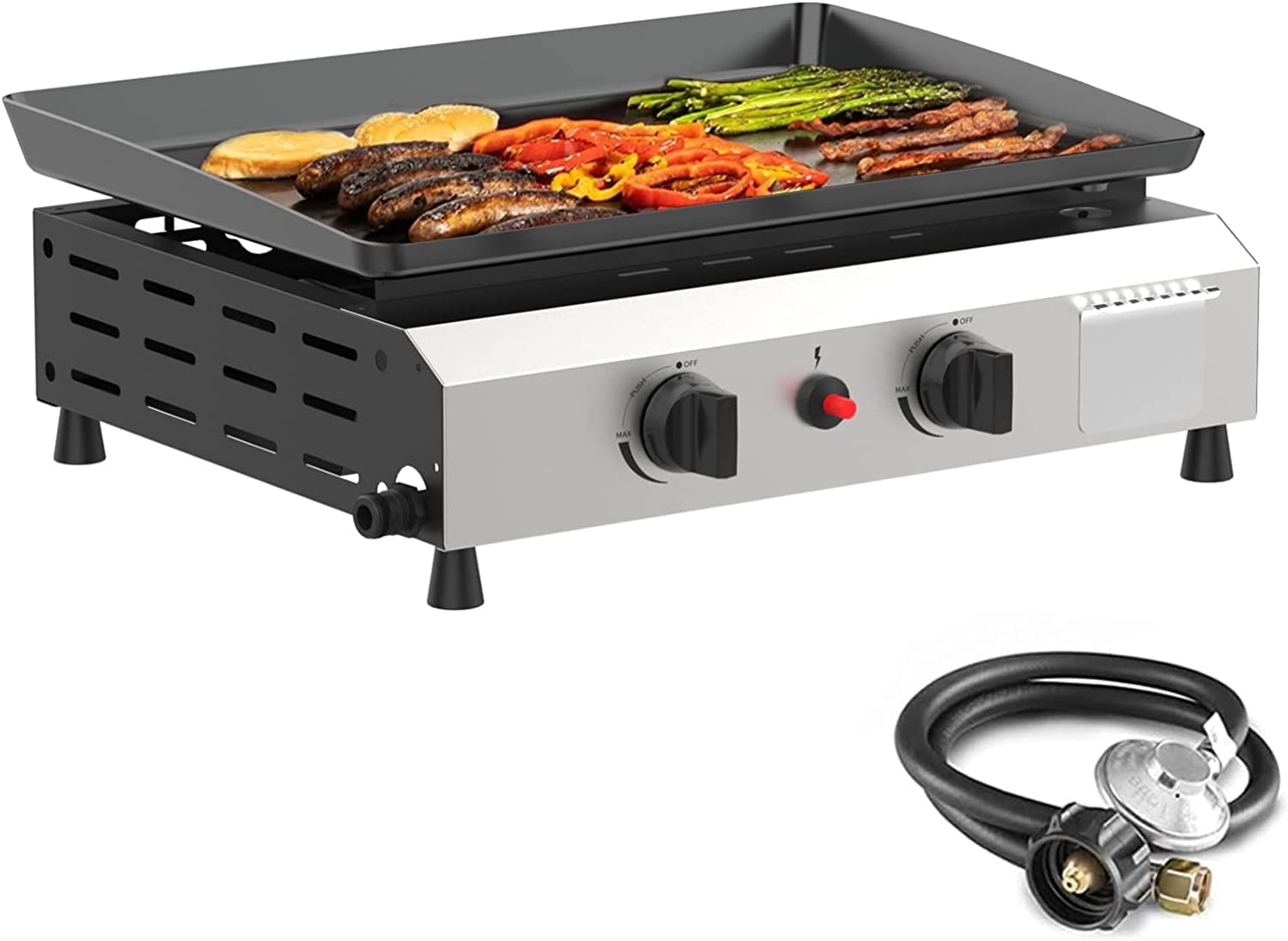 SKOK 2 Burner Outdoor Gas Griddle-Camping Flat Top Propane Grill with ...