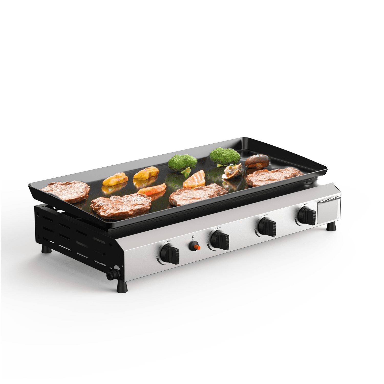 SKOK 4 Burner Gas Griddle-Outdoor Propane Griddle-BTU Propane Fuelled ...