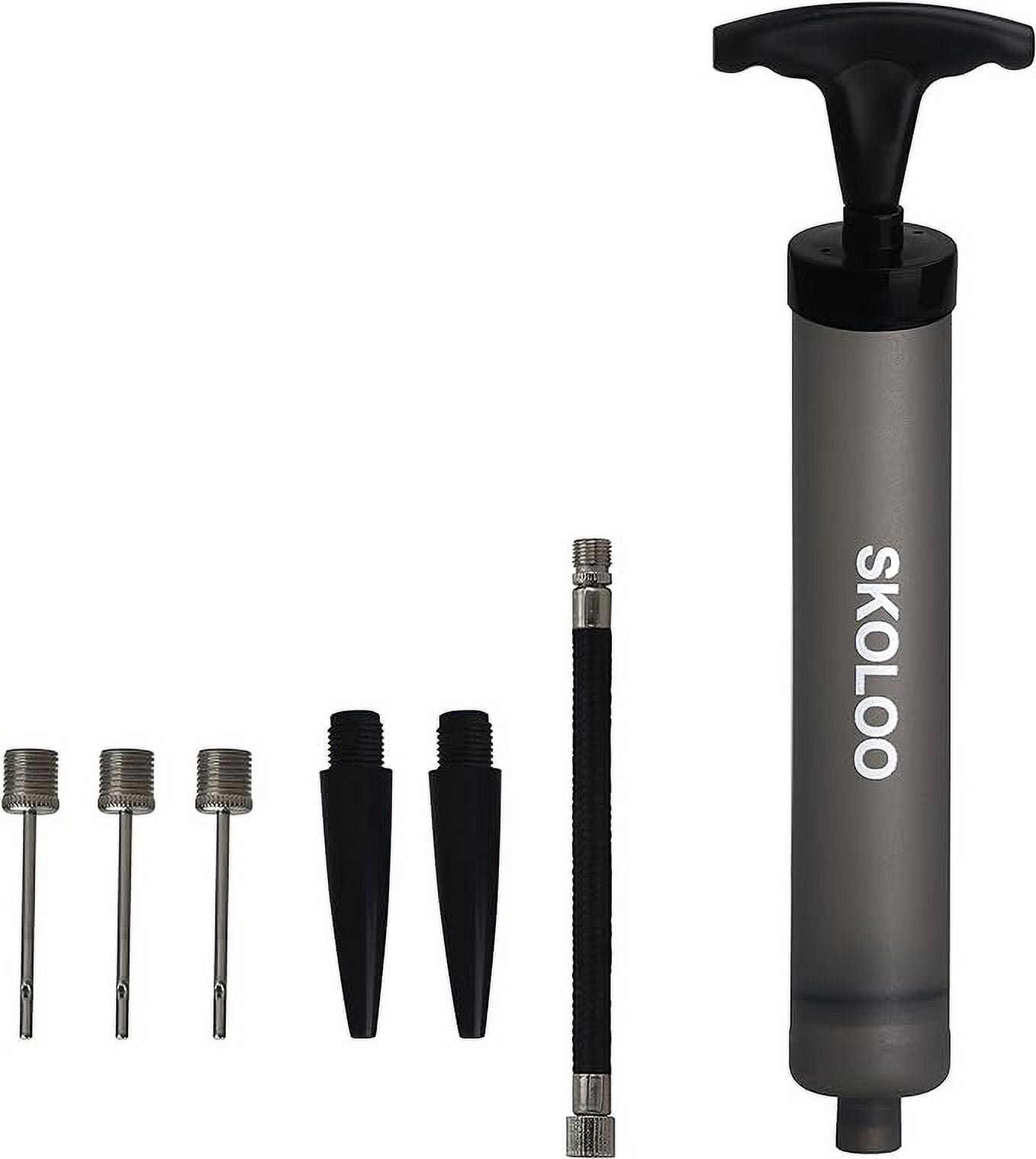 SKOLOO 10" Portable Hand Air Ball Pump Inflator Kit with Needle, Nozzle ...