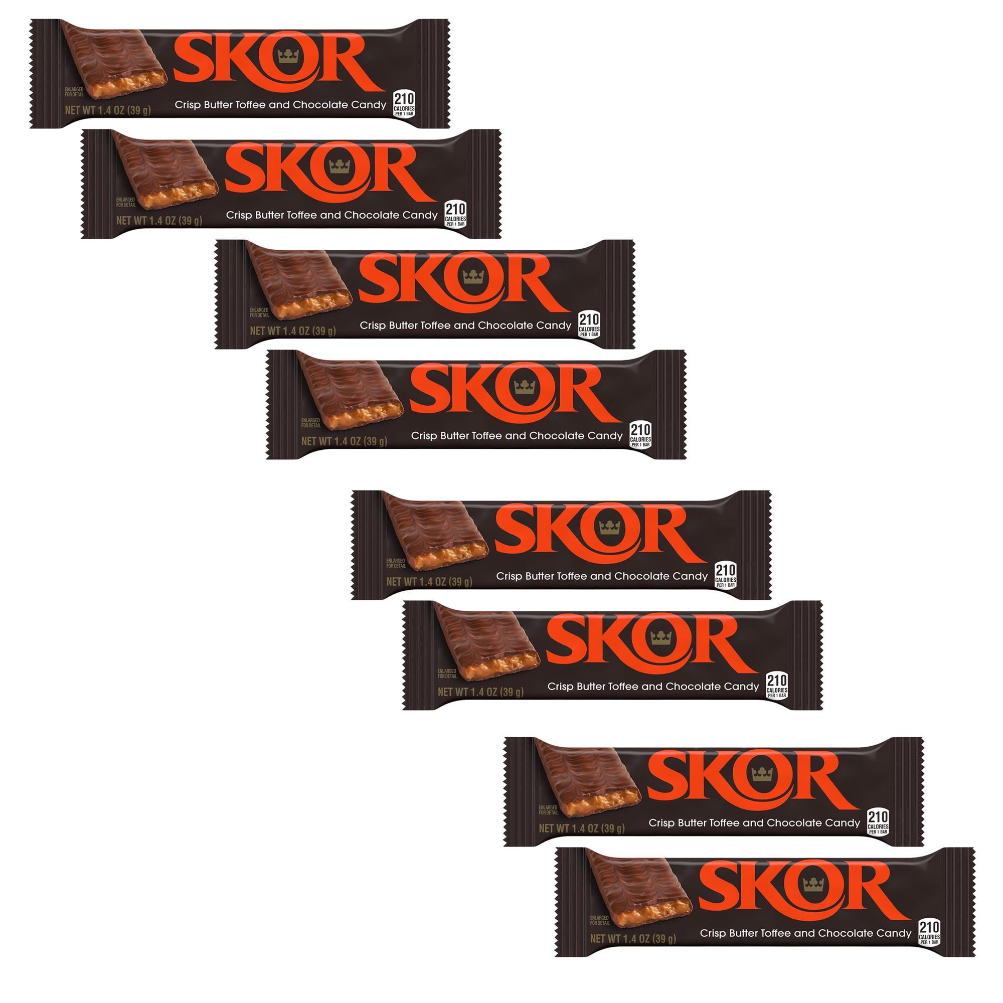 SKOR Crisp Butter Toffee and Chocolate Candy Bars, 8 Pack, 1.4 oz ...