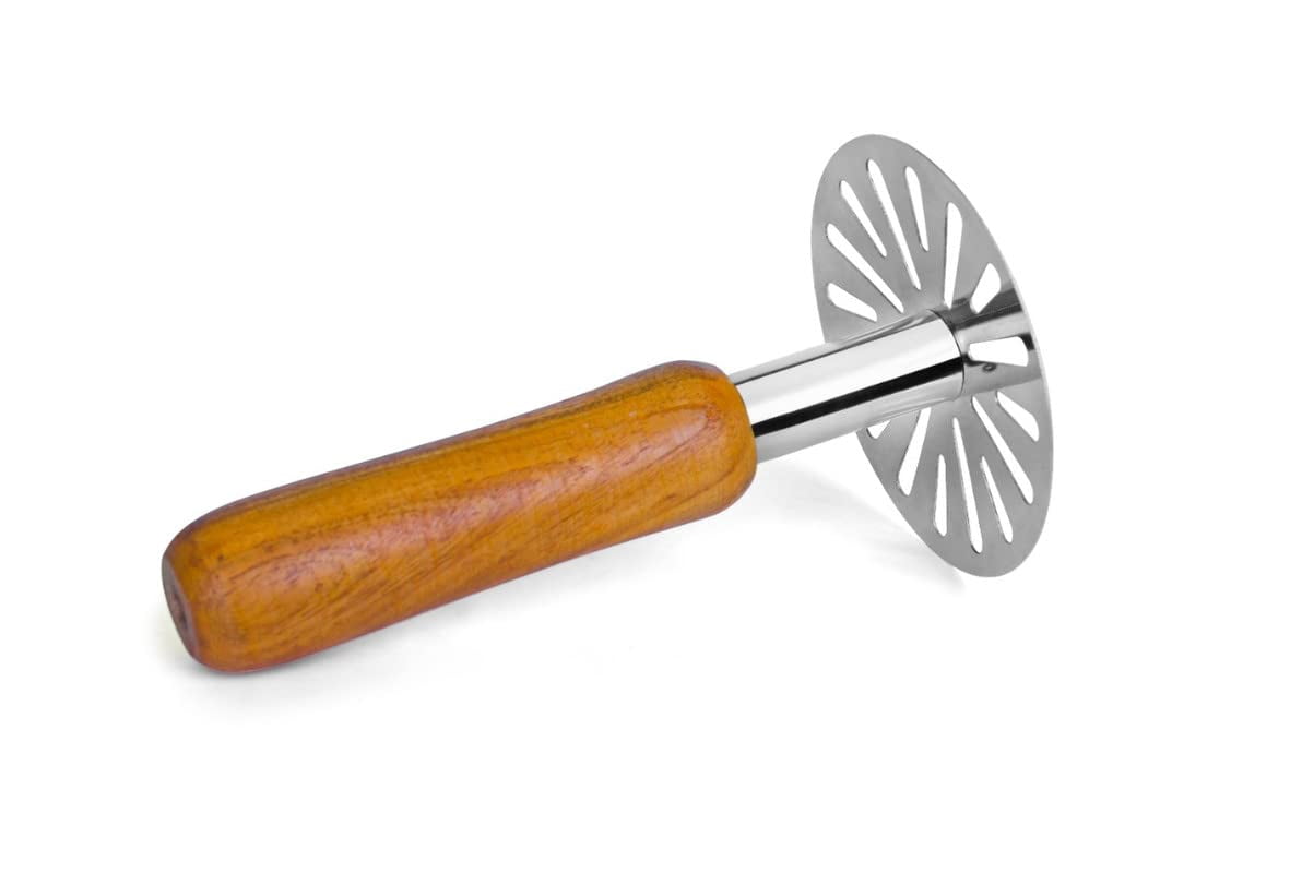 SKORTIX Potato Masher Wooden Finish Best Mashed Potatoes Masher Kitchen ...