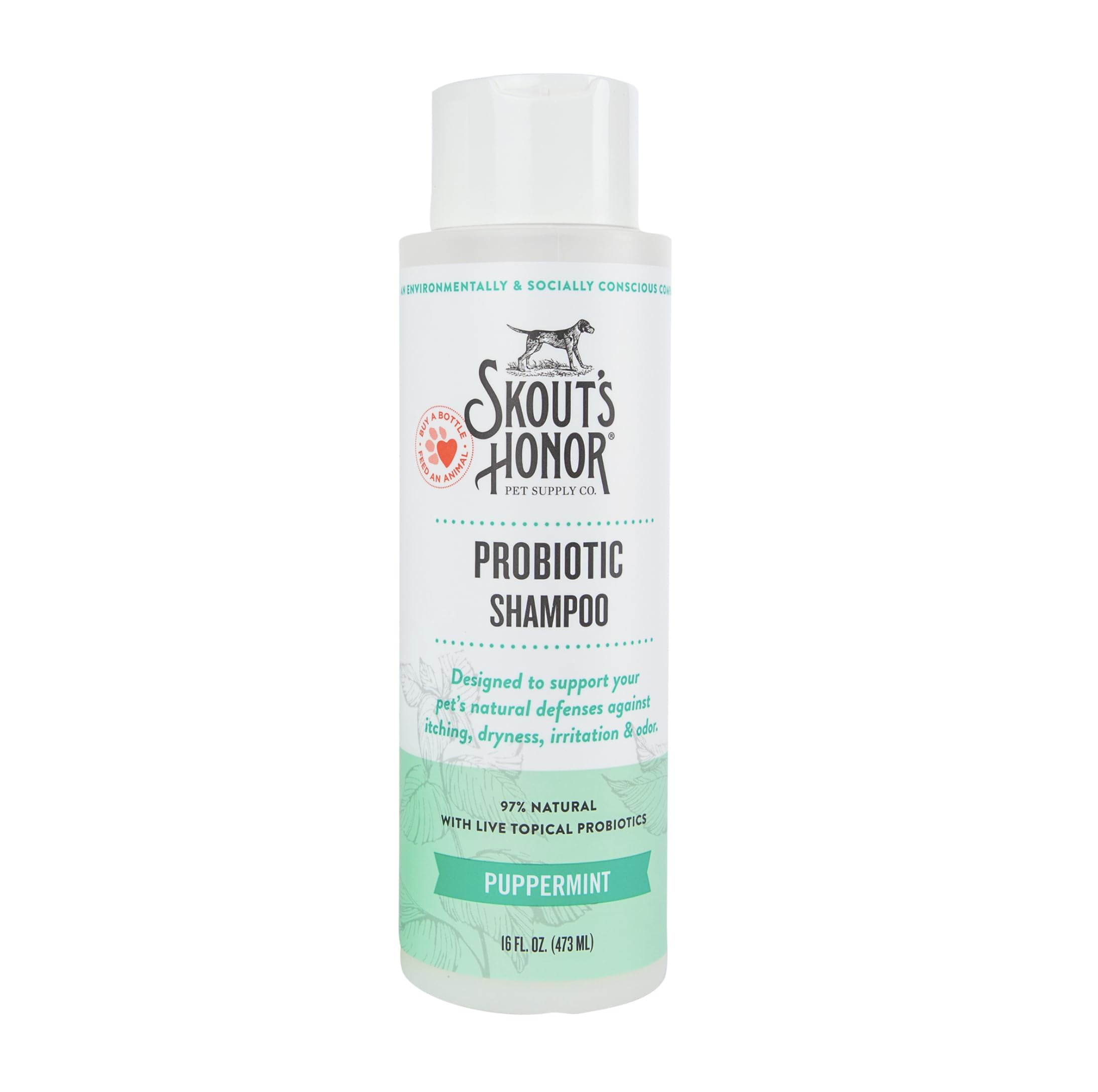 SKOUT'S HONOR Puppermint Probiotic Dog Shampoo - for Naturally Balanced ...