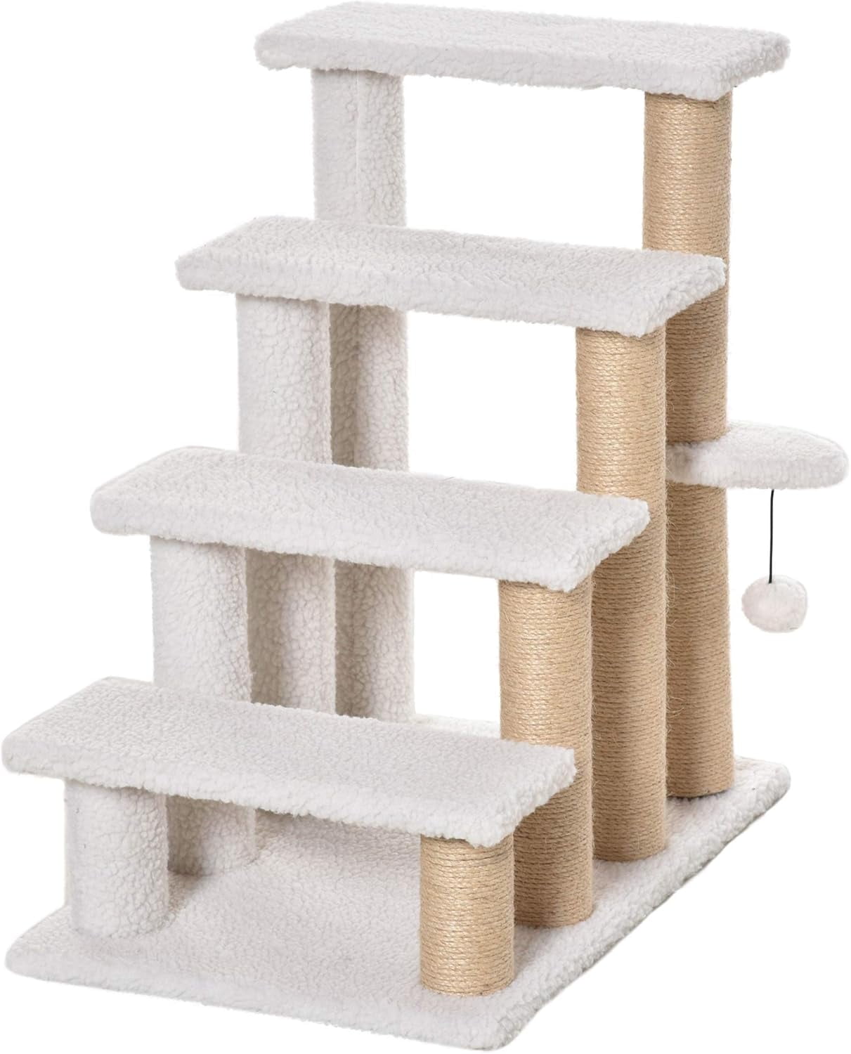 SKPYX 4 Levels Cat Steps, Pet Stairs Carpeted Ladder, Kitten Tree ...