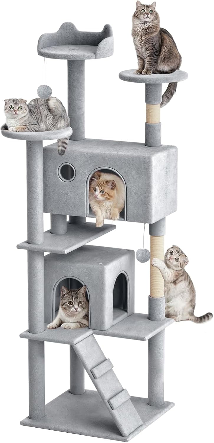 SKPYX Cat Tree Cats Tower for Indoor Cats, Multi-Level Cat Condo with ...