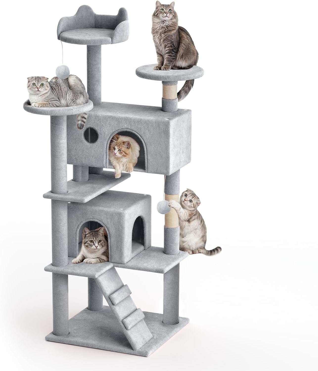 SKPYX Cat Tree Cats Tower for Indoor Cats, Multi-Level Cat Condo with Scratching Post, Top Perch ...