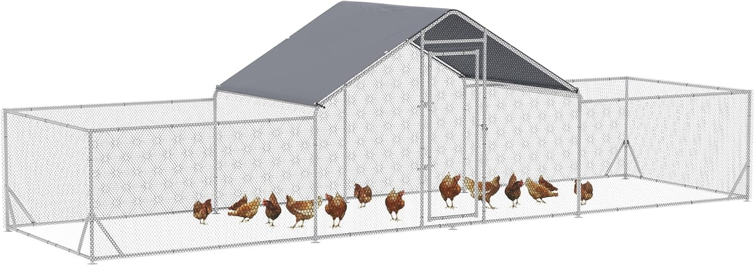 SKPYX Large Chicken Coop Chicken Run for Chickens with Waterproof and ...