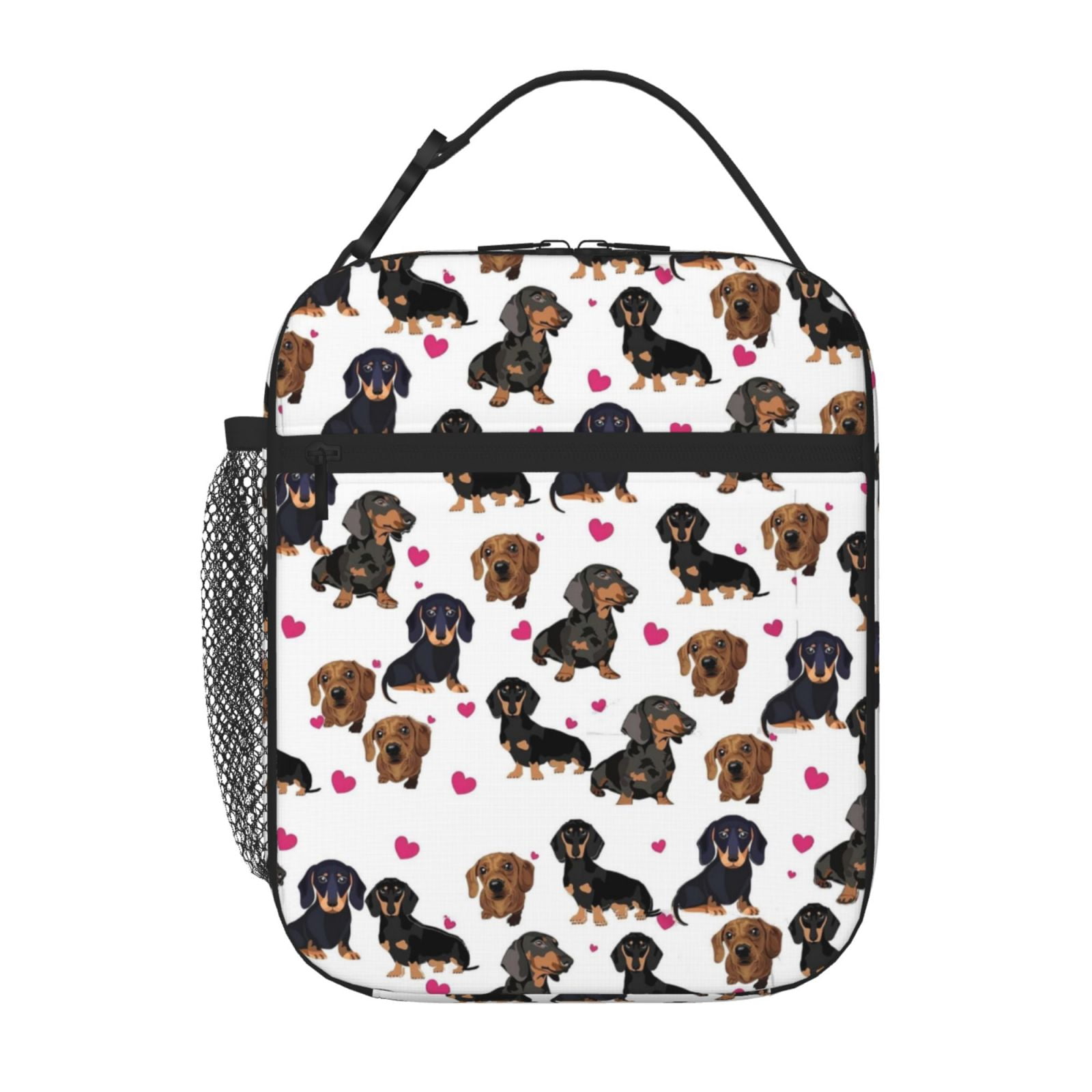 SKQIT Cute Dog and Heart Insulated Lunch Box, Portable Lunch Bag ...