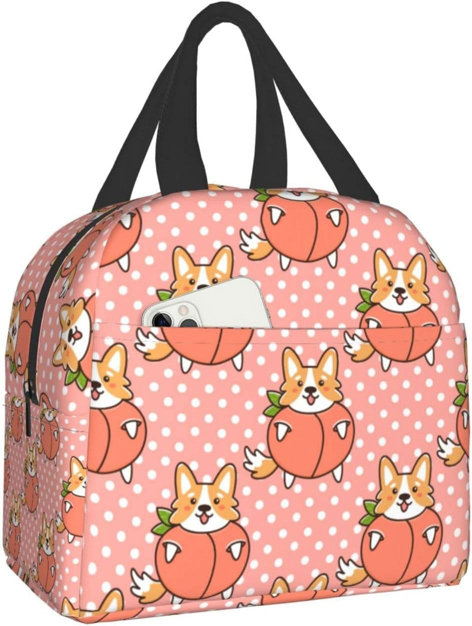 SKQIT Cute Kawaii Dog Pattern Insulated Lunch Bag Thermal Cooler Lunch ...