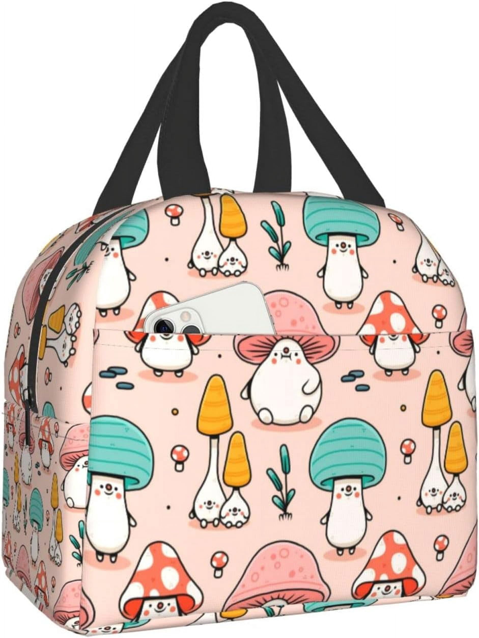 SKQIT Cute Kawaii Mushroom Pattern Insulated Lunch Bag Thermal Cooler ...