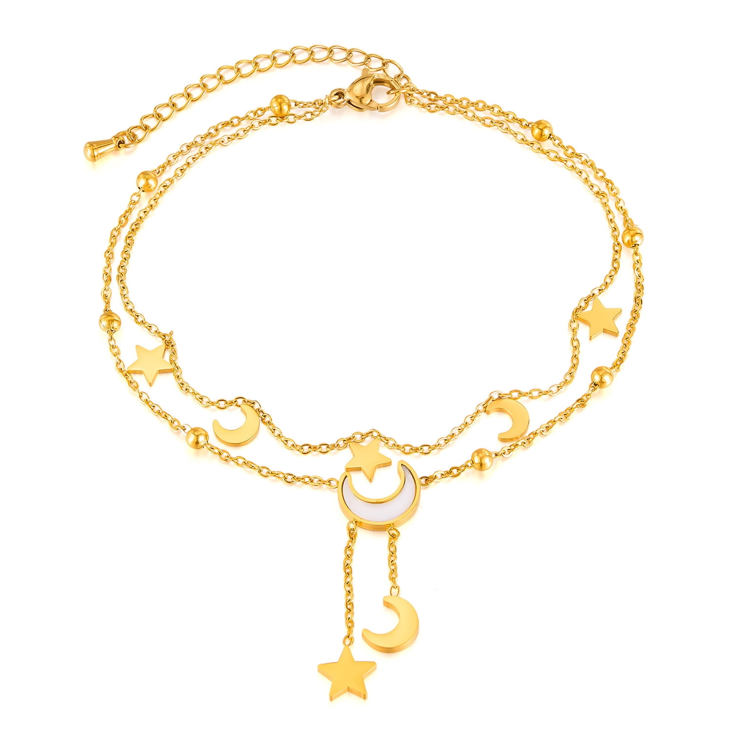 SKQIT Gold Ankle Bracelets for Women Waterproof Non Tarnish 14K Gold ...