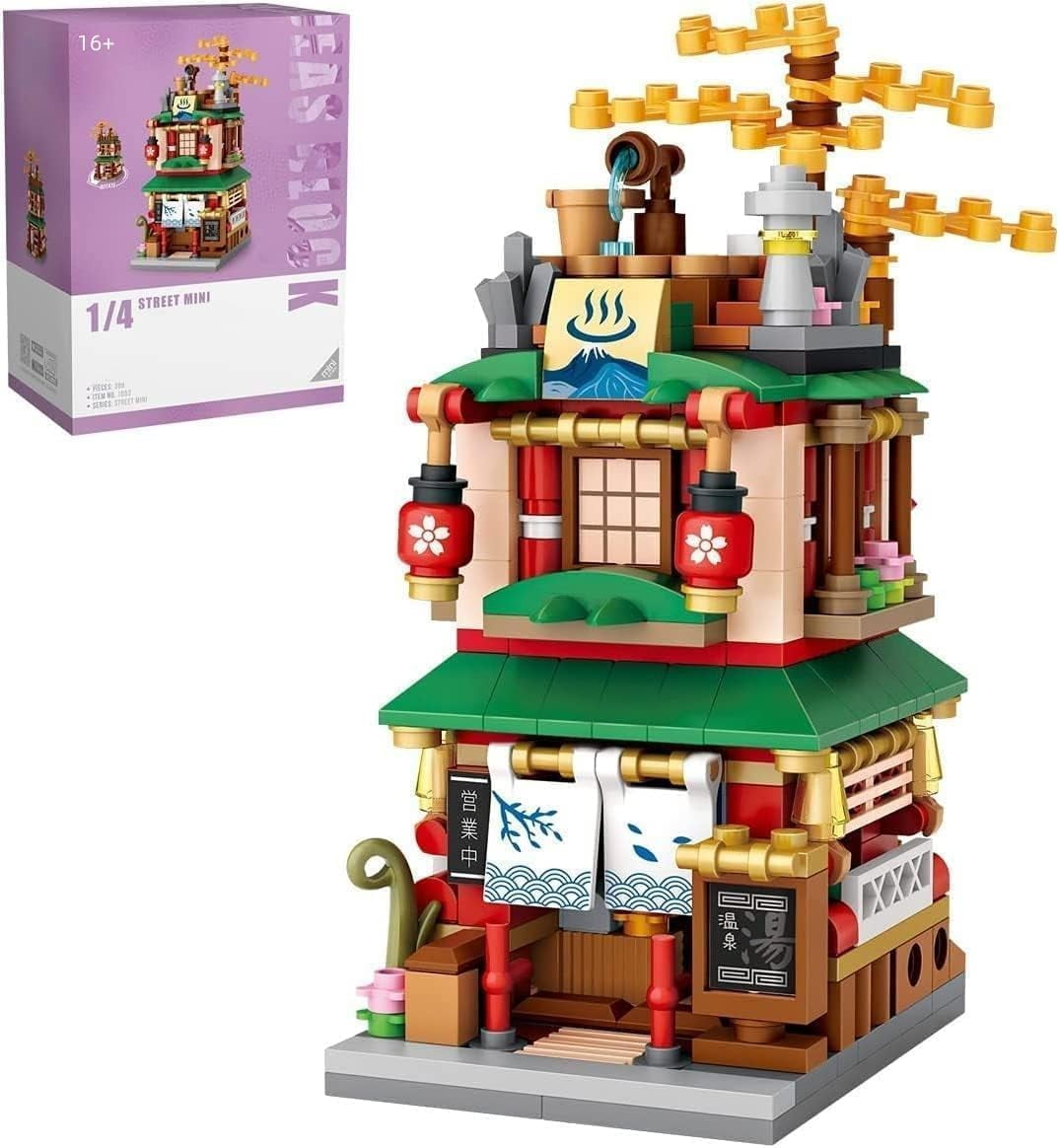 SKQIT Japanese Street View Hot Spring Shop Building Kits, 399 PCS ...