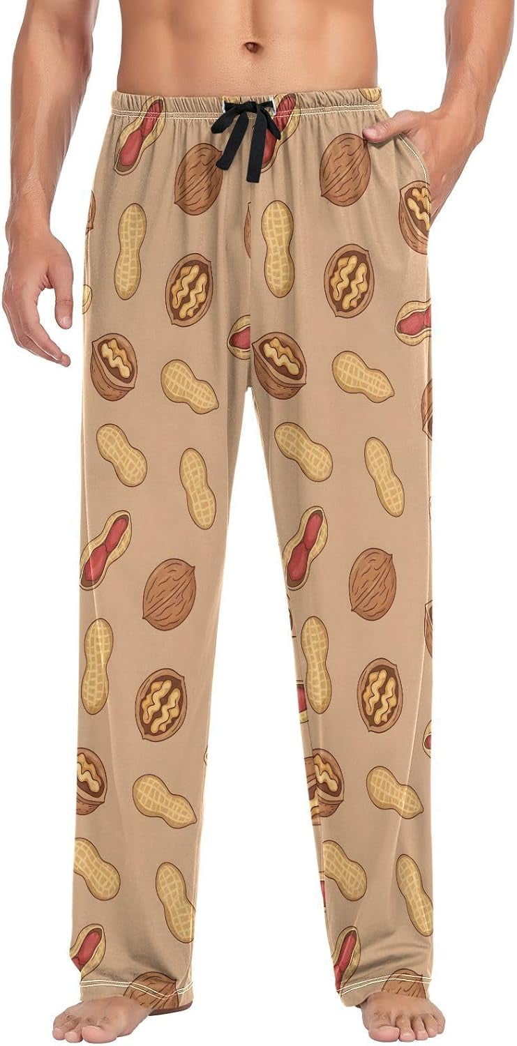SKQIT Mens Pajama Pants Nuts Seeds Soft Lounge Sleep Pant with Pockets ...