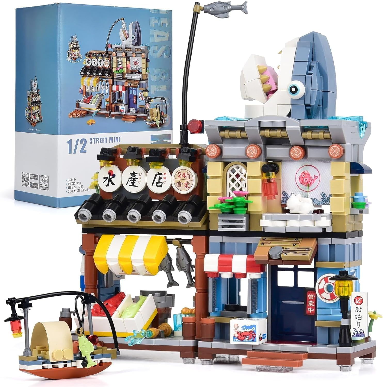 SKQIT Mini Blocks Japanese Street View Building Set, Building Blocks ...