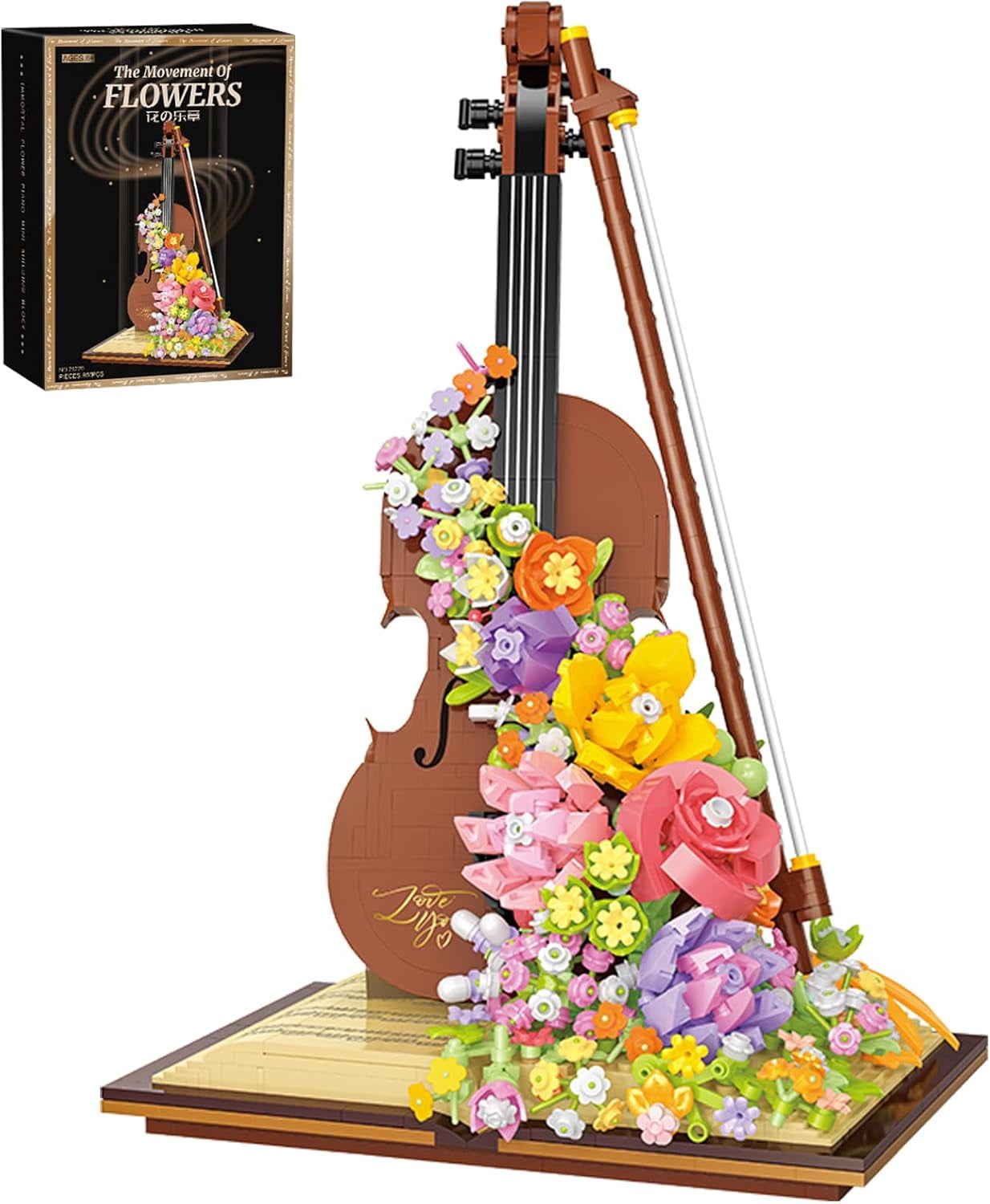 SKQIT Mini Violin Building Blocks Sets Flower - 950+PCS Musical ...