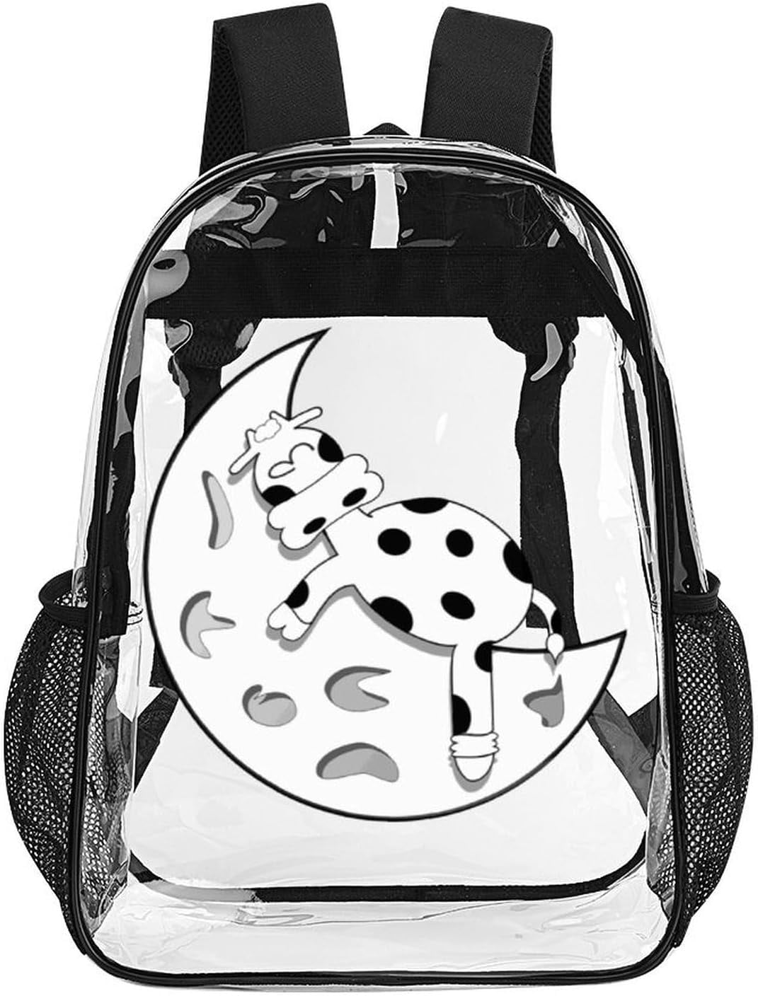 SKQIT Moon Cow Print Clear Backpack, Heavy Duty PVC Transparent See ...