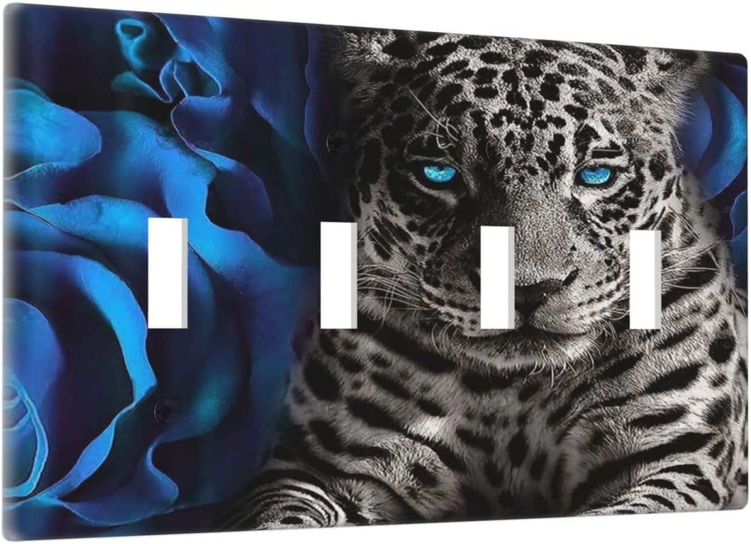 SKQIT Outlet Covers Wall Plate, Blue Rose And Snow Leopard Print ...