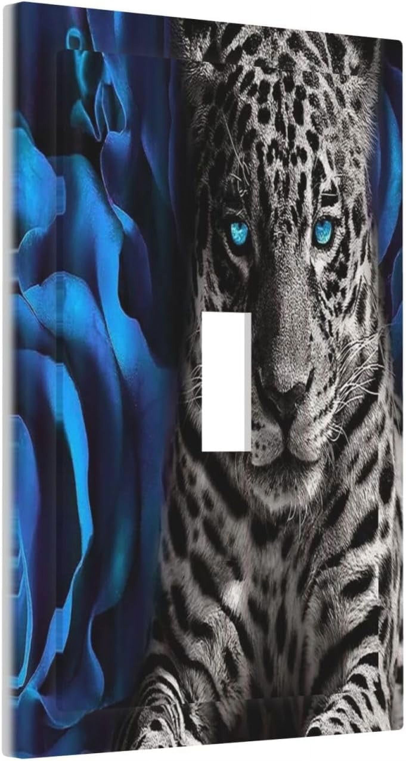 SKQIT Outlet Covers Wall Plate, Blue Rose And Snow Leopard Print ...