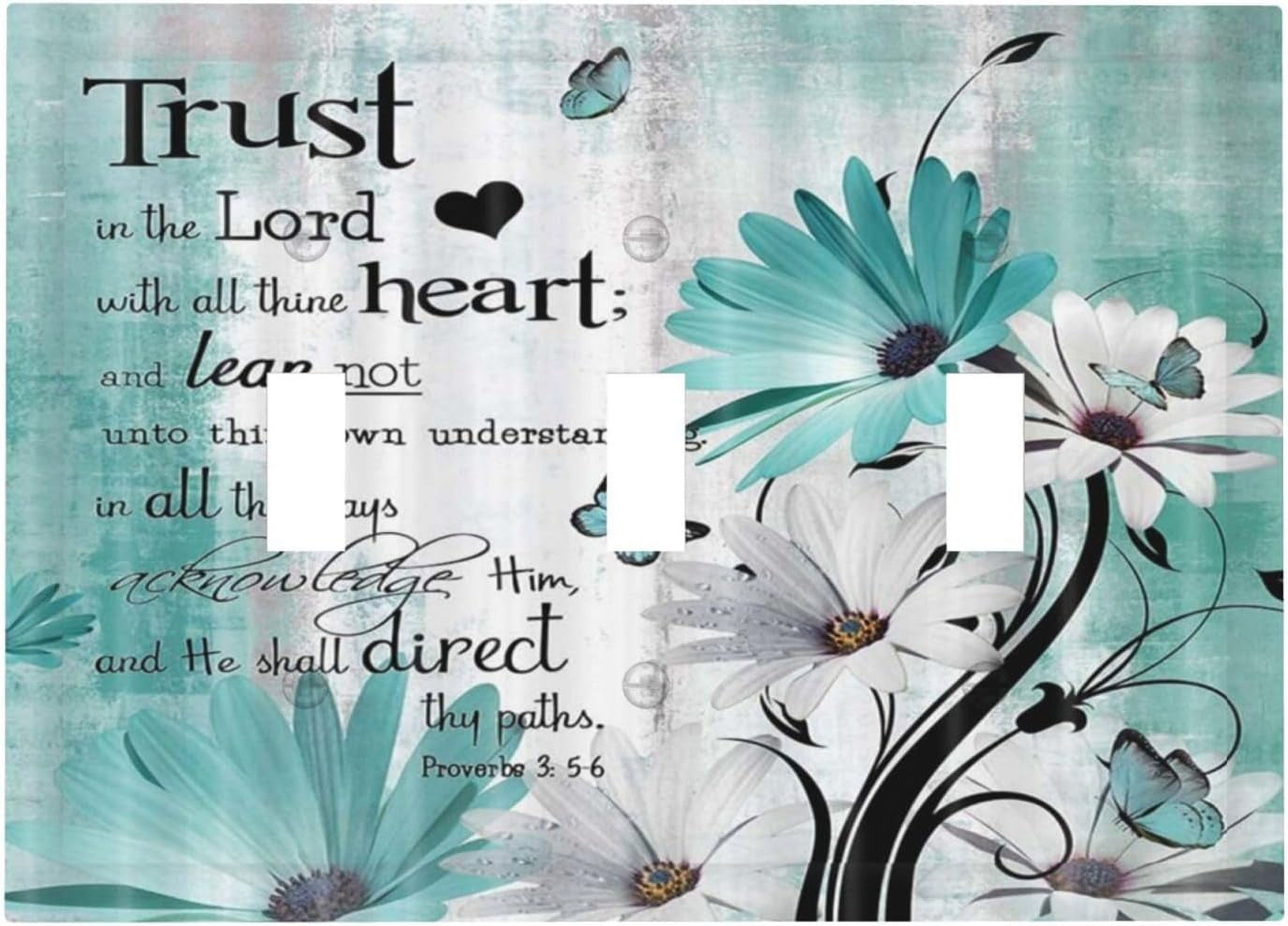 SKQIT Outlet Covers Wall Plate, Farm Teal Daisy Bible Verse Print ...