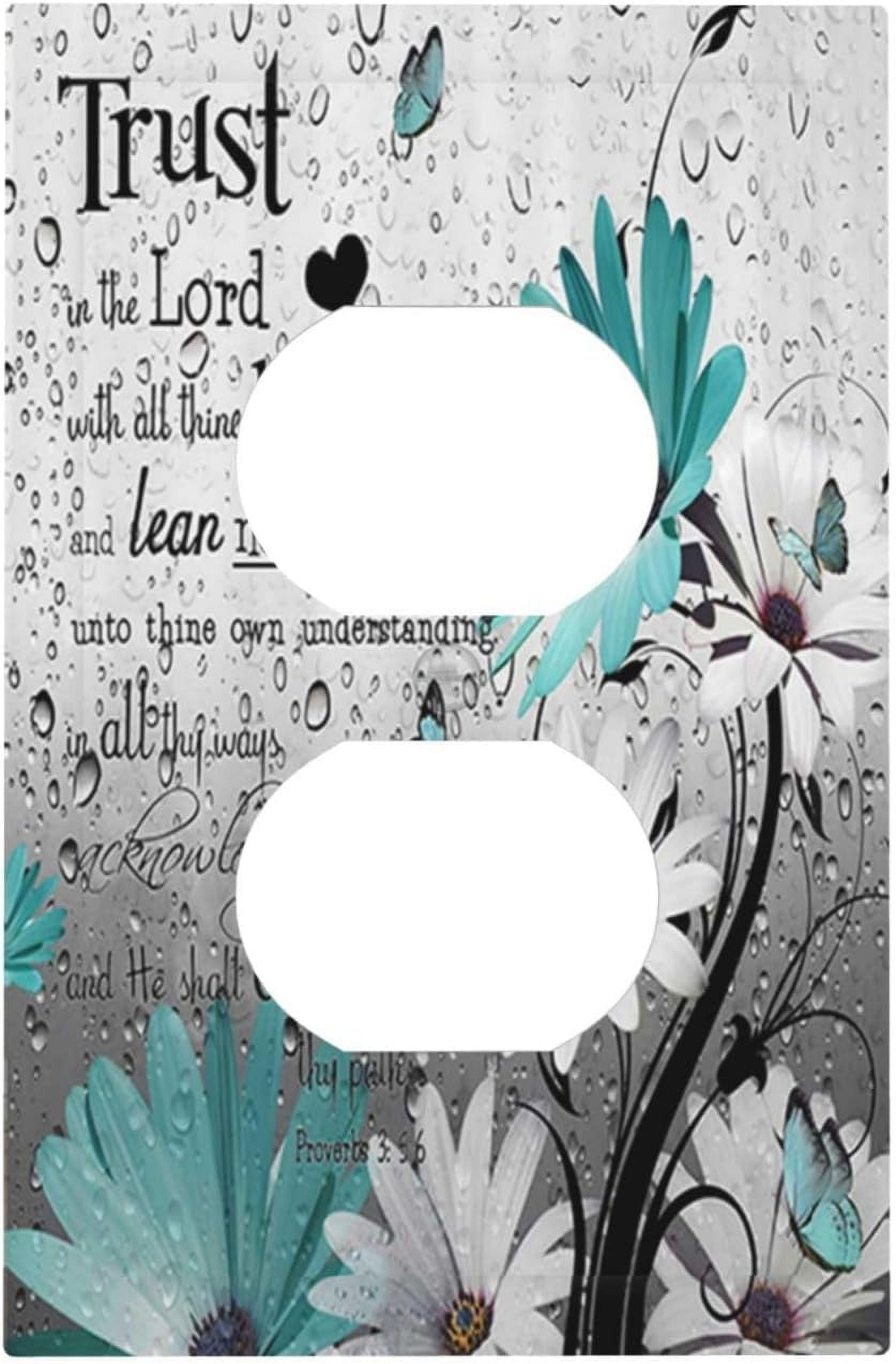 SKQIT Outlet Covers Wall Plate, Farm Teal Daisy Floral Bible Verse ...