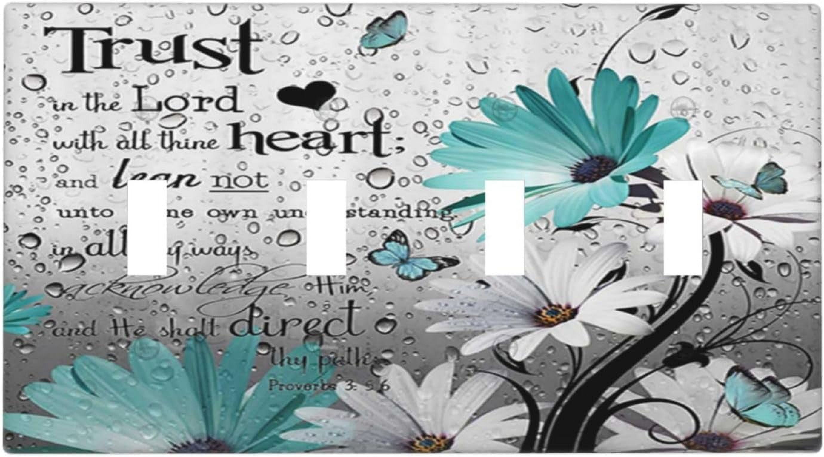 SKQIT Outlet Covers Wall Plate, Farm Teal Daisy Floral Bible Verse ...