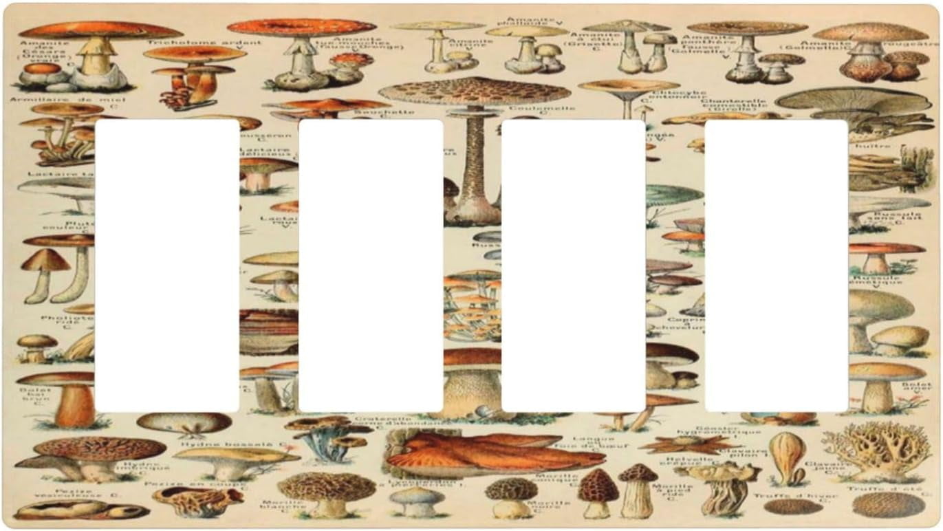 SKQIT Outlet Covers Wall Plate, Retro Educational Mushroom Fungus ...