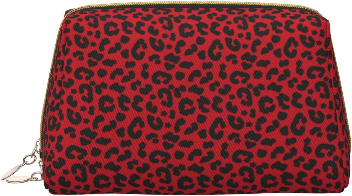 SKQIT Red Leopard Animal Print Makeup Bag for Women, Portable Travel ...
