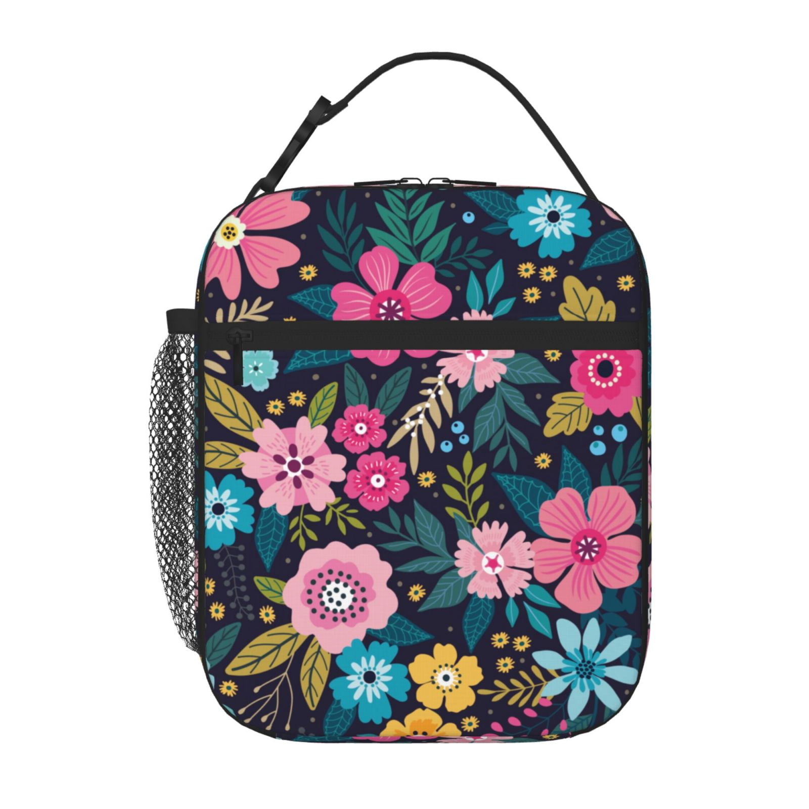 SKQIT Spring Flowers Insulated Lunch Box, Portable Lunch Bag Reusable ...
