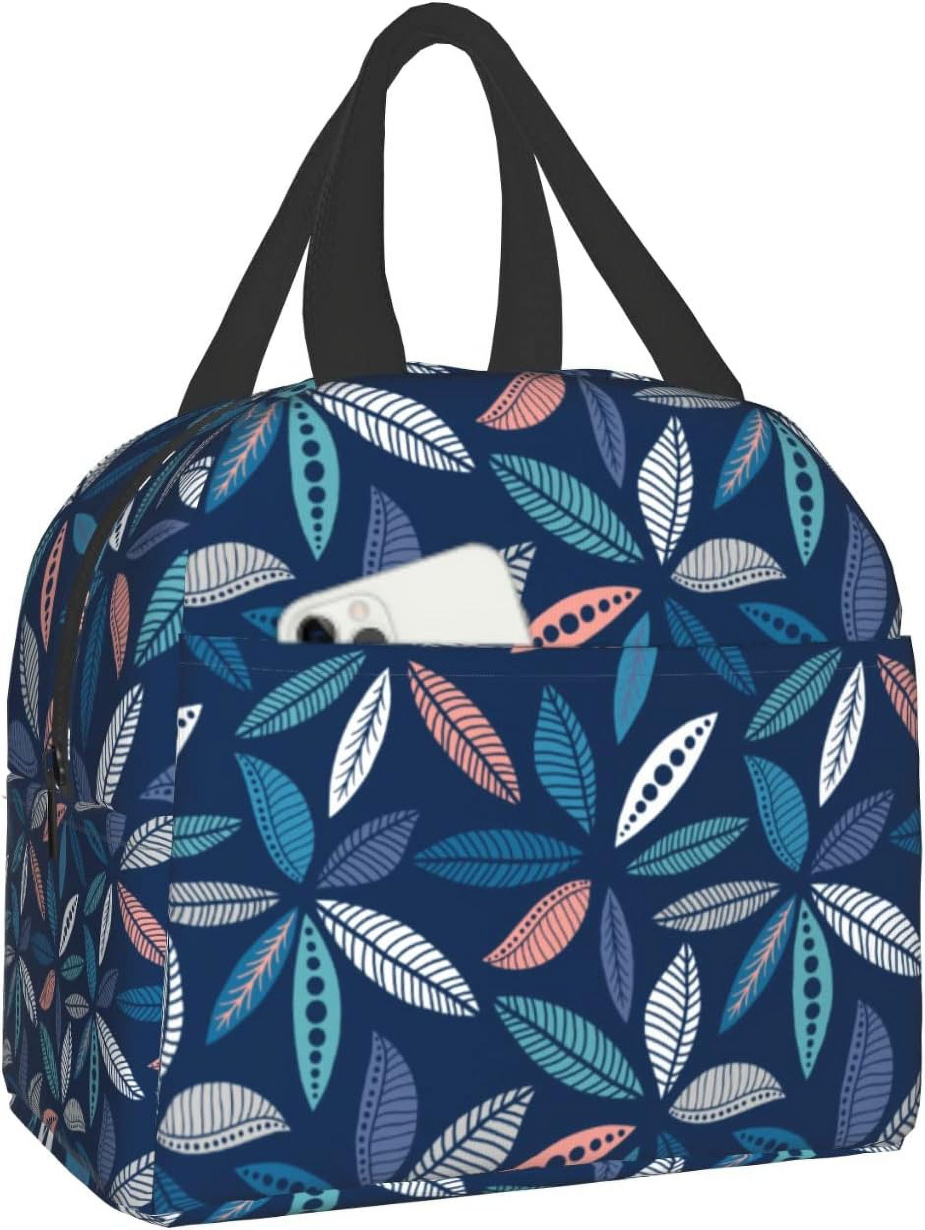 SKQIT Tropical Plants Pattern Insulated Lunch Bag Thermal Cooler Lunch ...