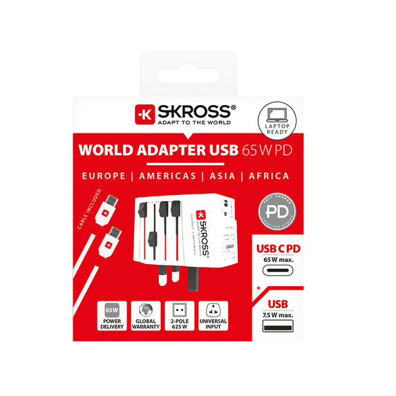 SKROSS World Travel adaptor MUV USB AC65PD - Walmart.com
