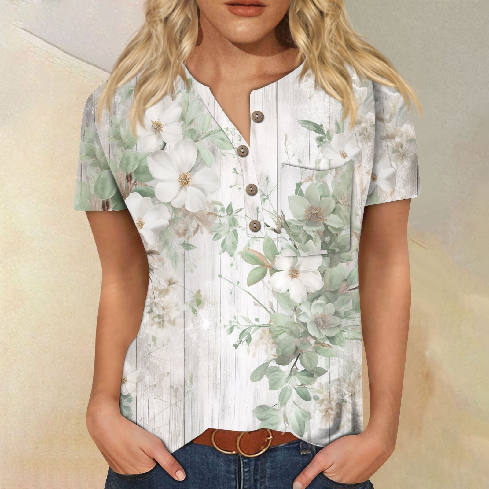 SKSloeg Big Sister Shirts for Girls Button Up V Neck Basic Casual Short ...