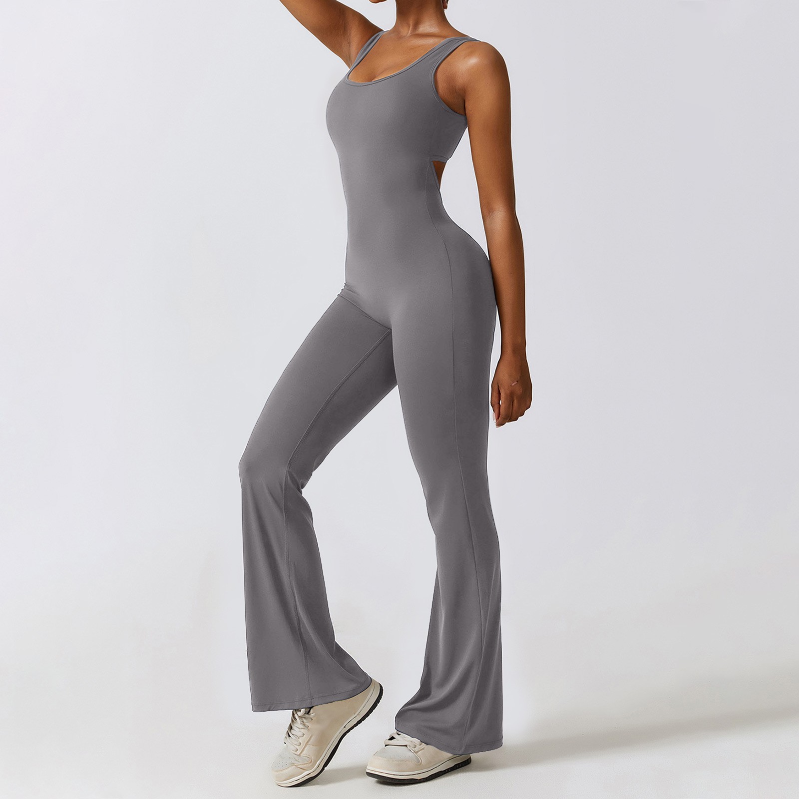 SKSloeg Red Jumpsuits for Women Workout Flare Jumpsuits with Bra Sexy ...