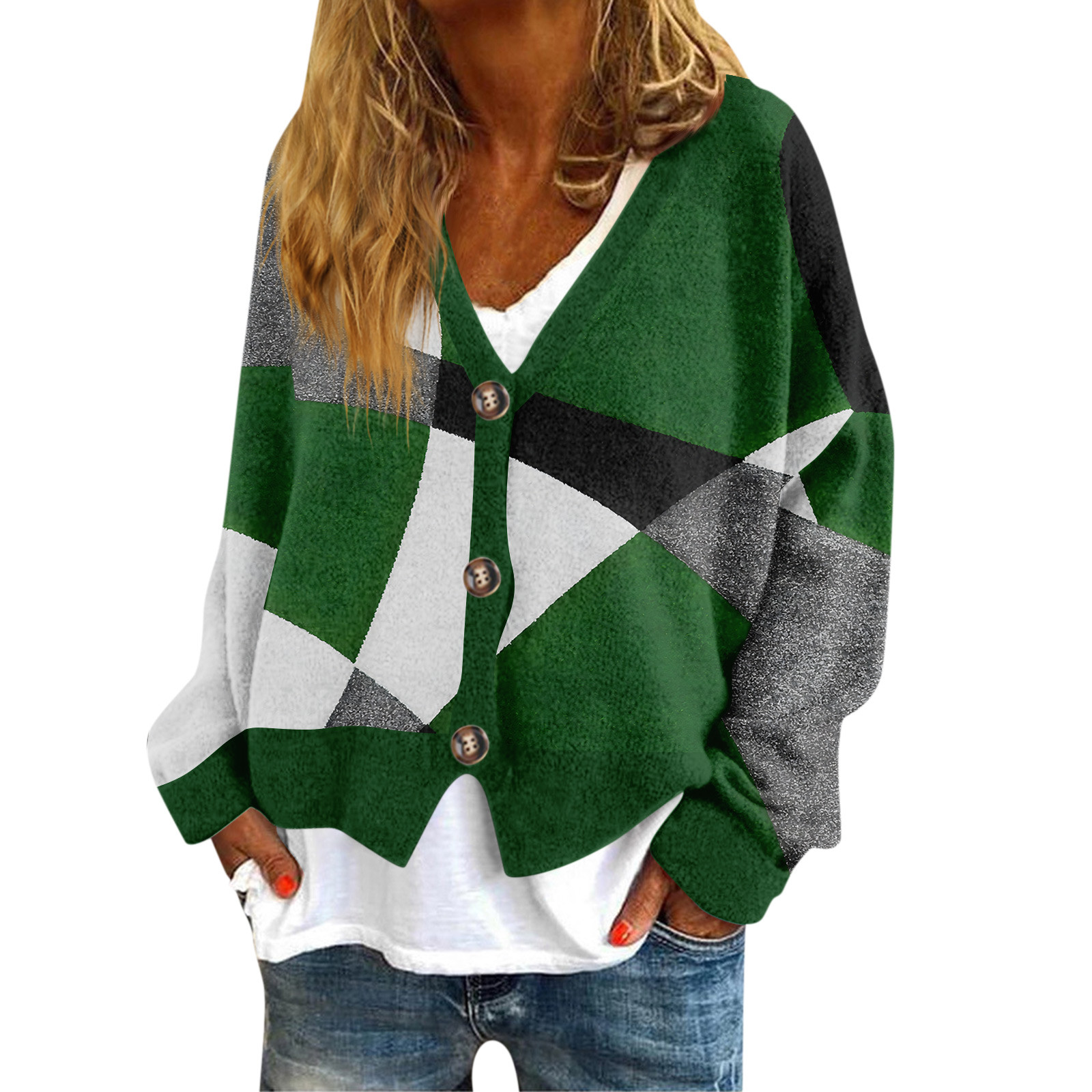 SKSloeg Fall Jackets for Women 2024 Fashion Gradient Tie Dye Cardigan ...