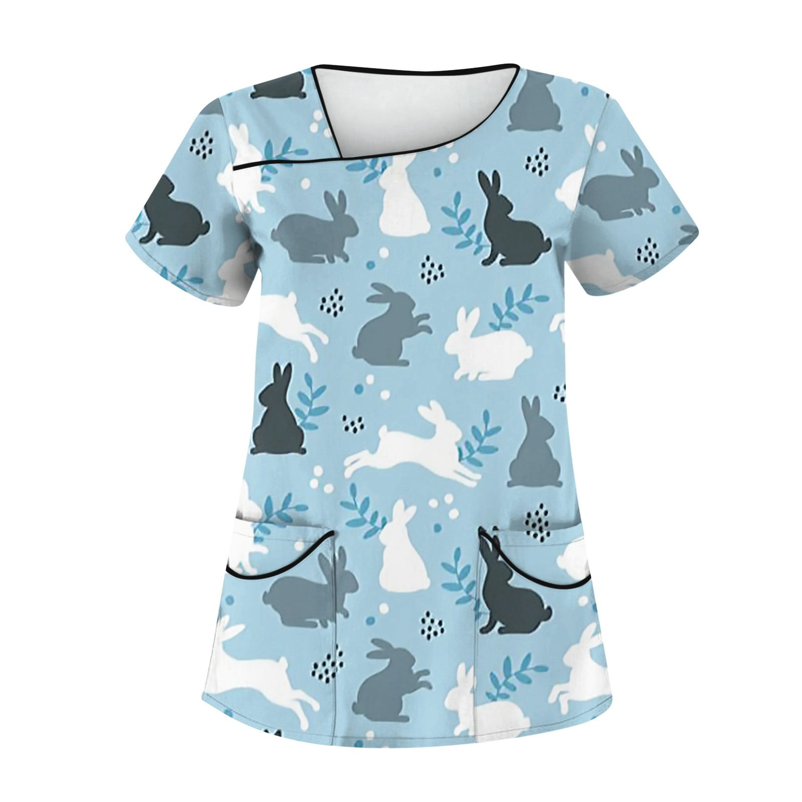 SKSloeg Happy Easter Day Nursing Scrubs for Woman Stretch Scrubs ...