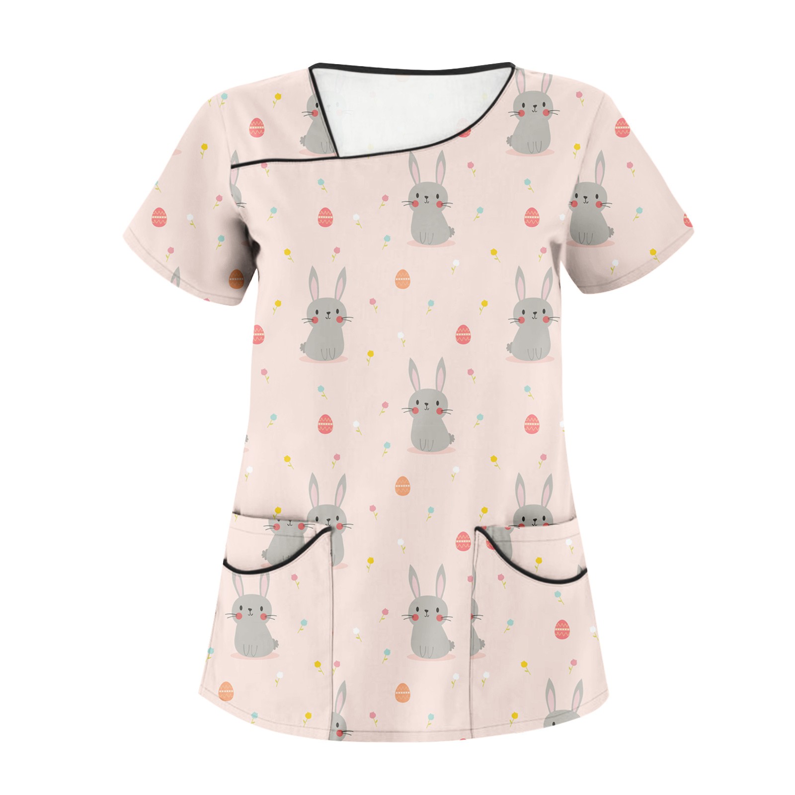 SKSloeg Happy Easter Day Nursing Scrubs for Woman Stretch Nurse ...