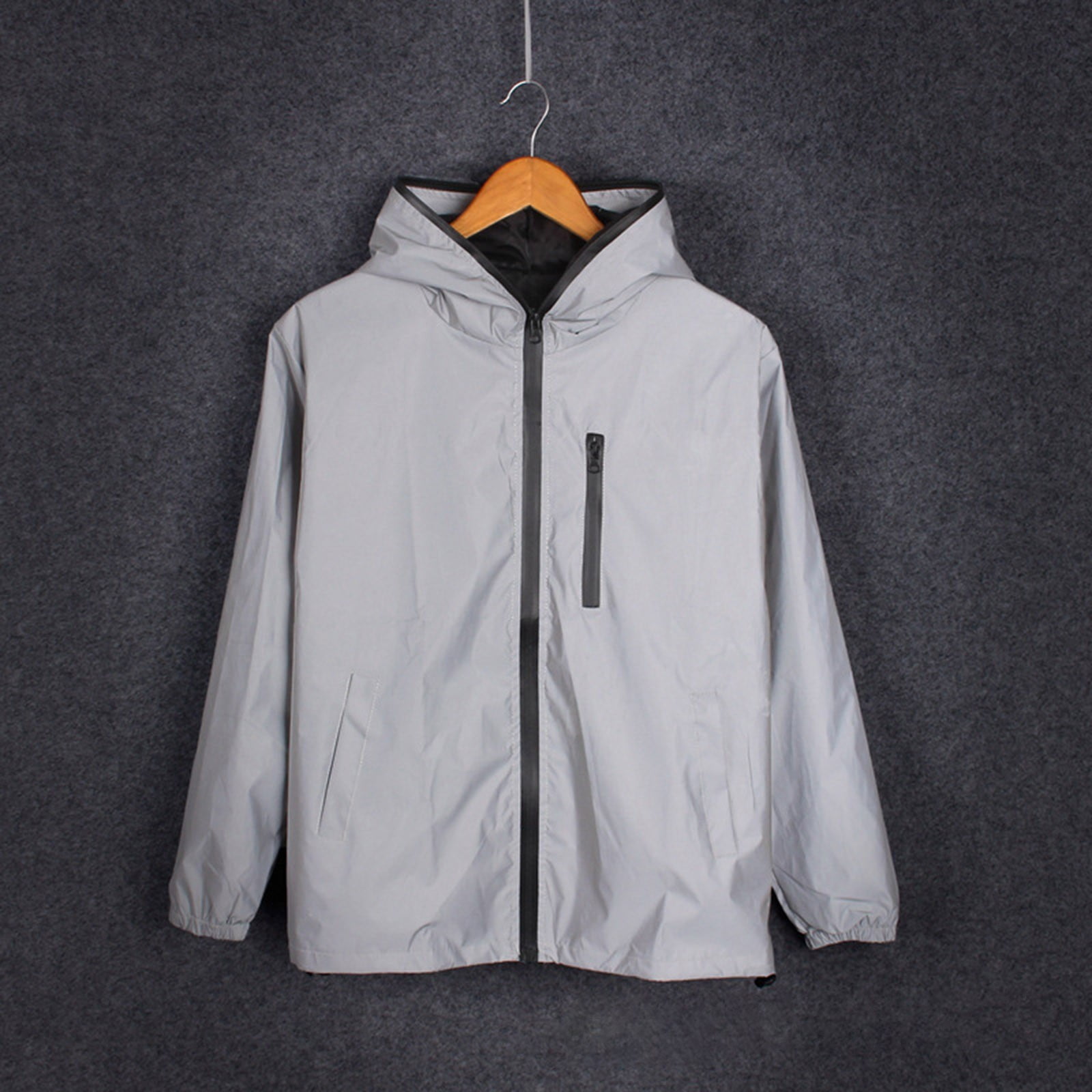 SKSloeg Jackets for Men Casual Reflective Jacket Night Glowing Bomber ...