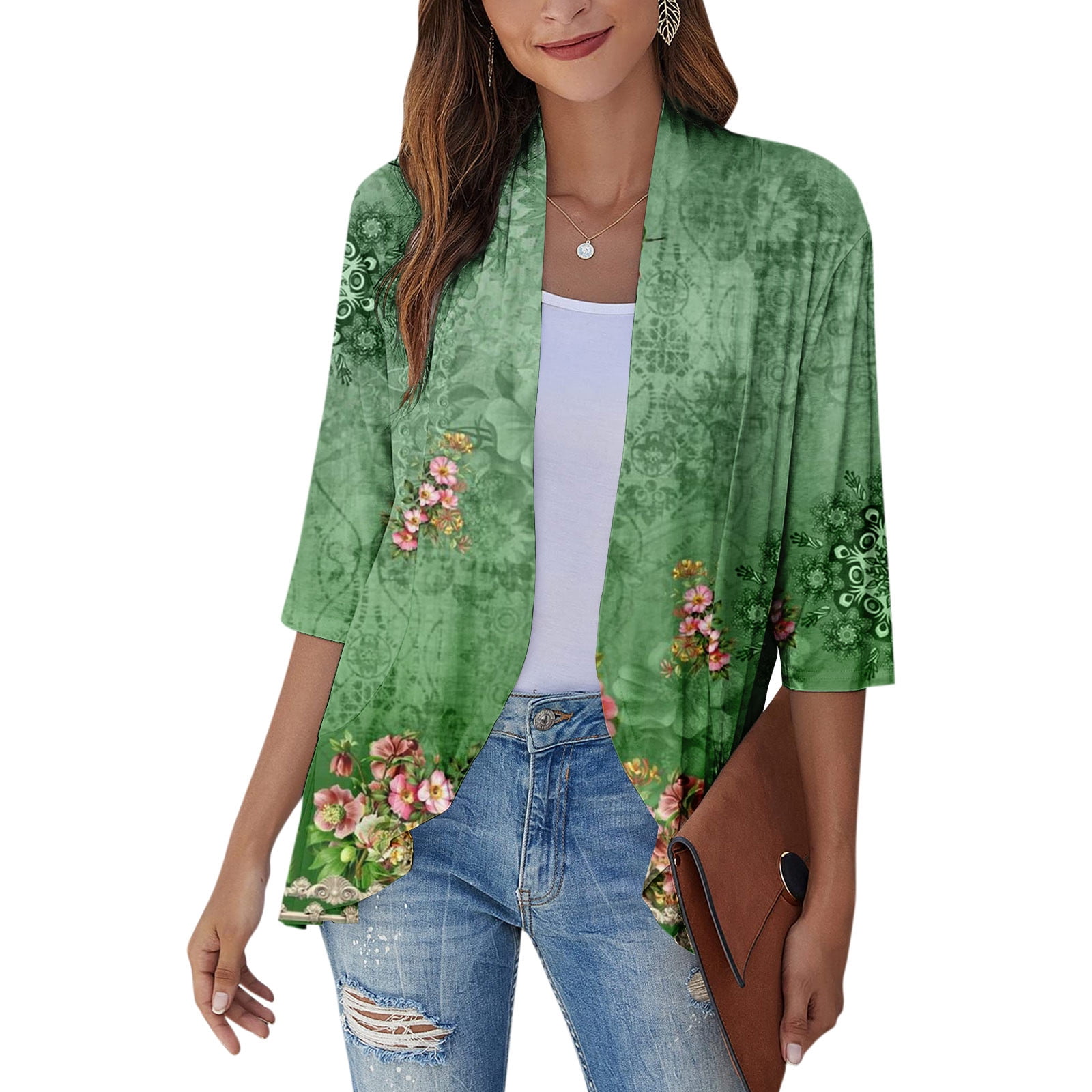 SKSloeg Light Weight Cardigan Women 3/4 Sleeve Lightweight Cardigan ...