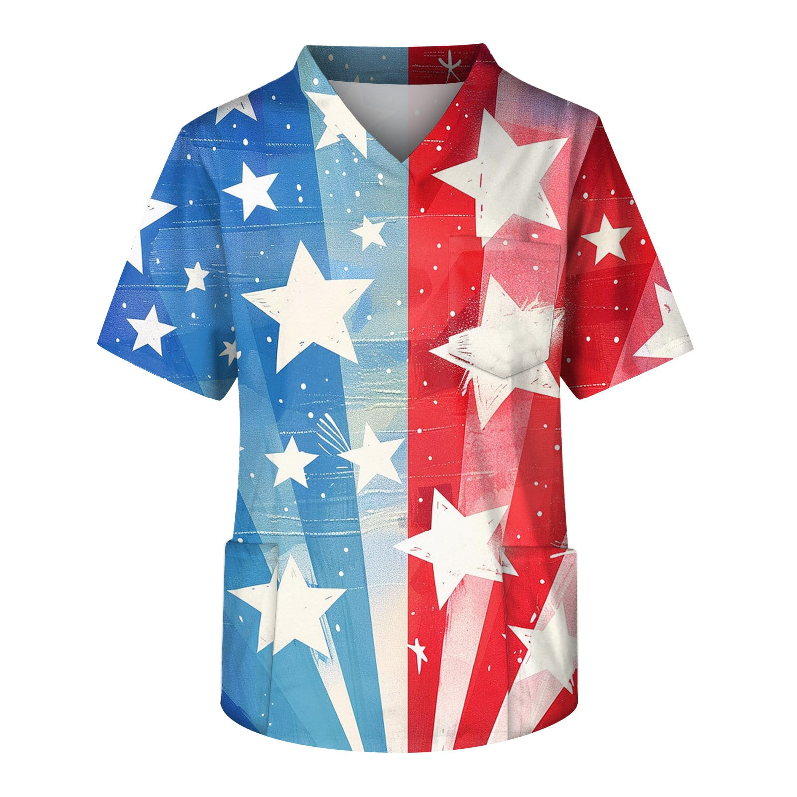 SKSloeg Men Medical Uniforms & Scrubs Patriotic Star Striped 4th of ...