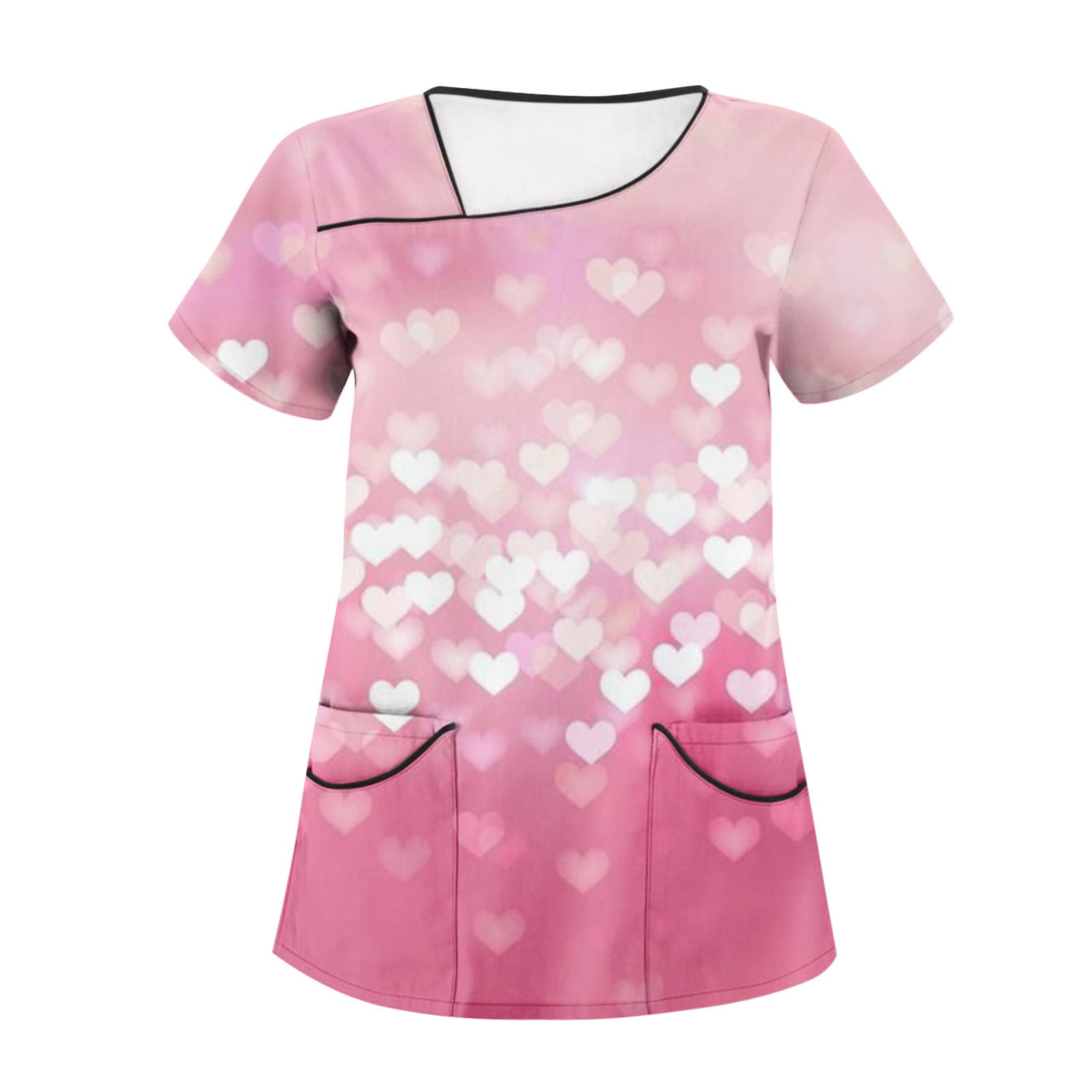 SKSloeg Scrub Tops for Women , Love Heart Grahic Print Scrub Tops ...