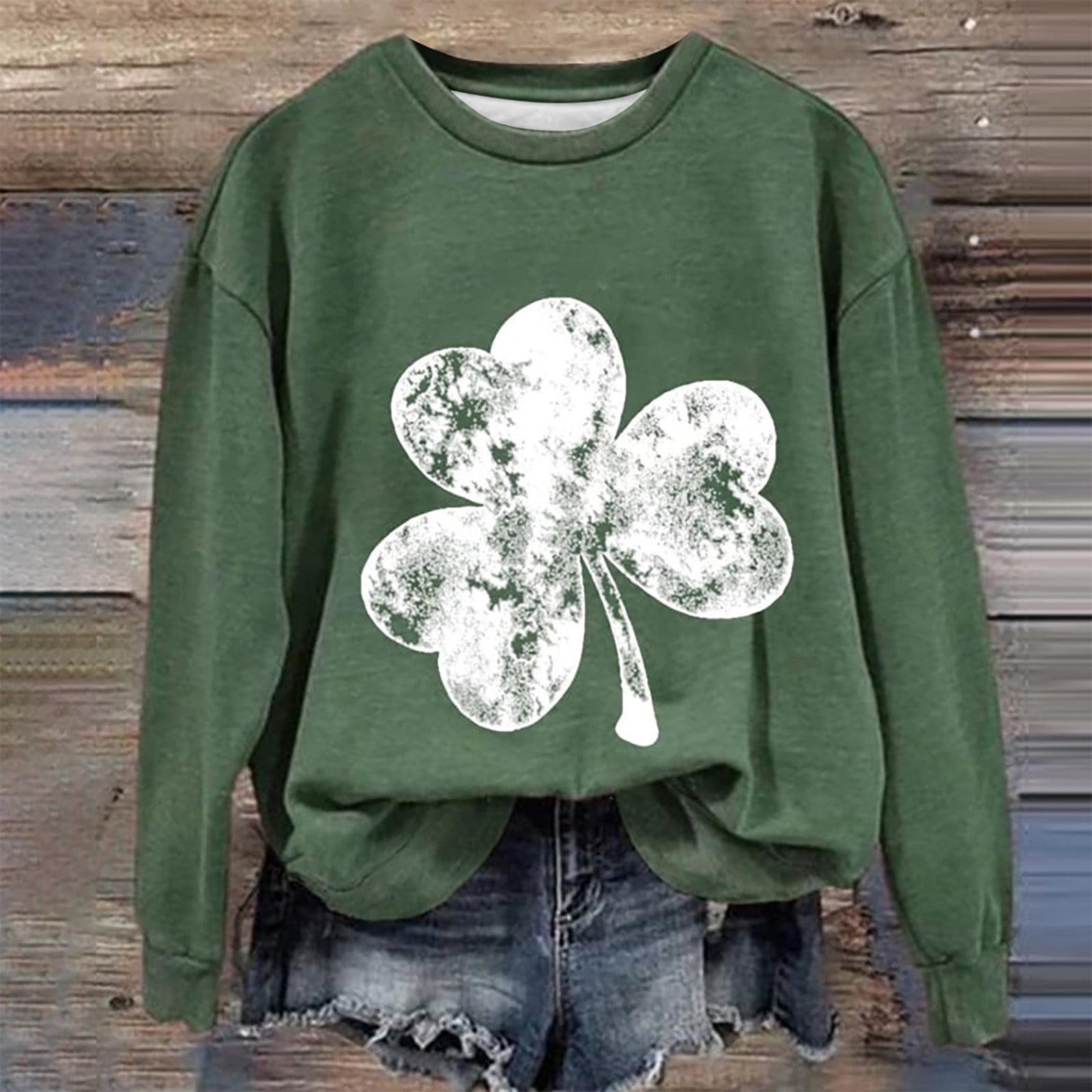 Sksloeg St Patricks Day Plus Size Tops For Women Shamrock Clover Clover