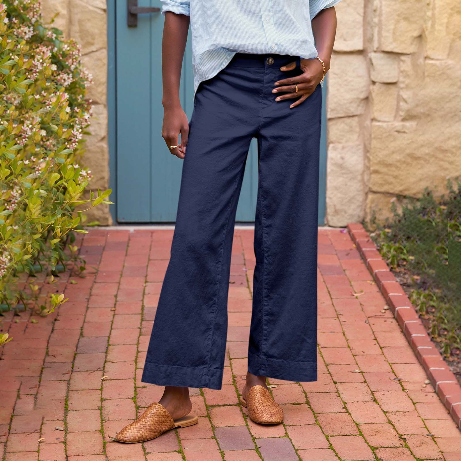 SKSloeg Teacher Pants for Women Wide Leg Petite Linen Pants Business ...