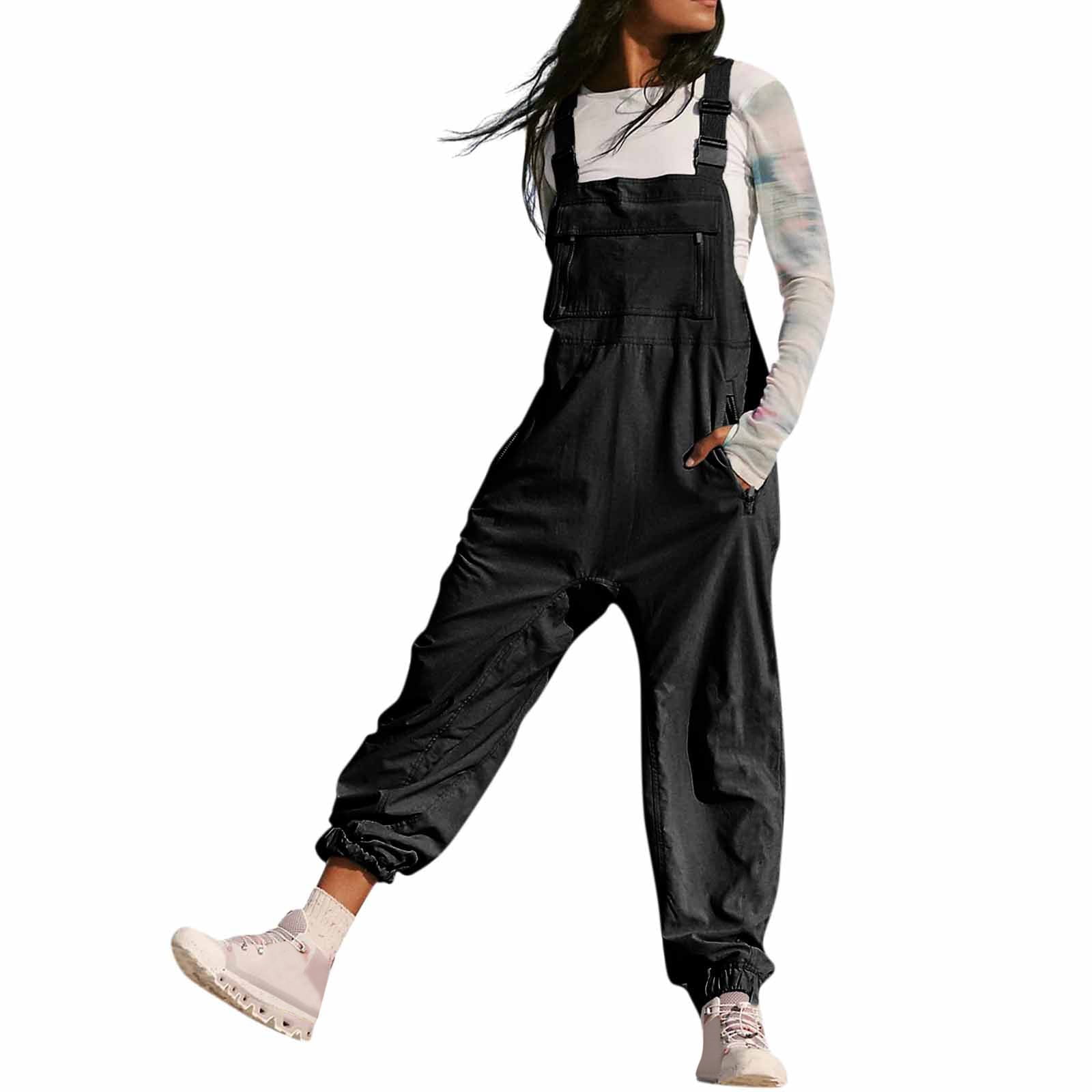 SKSloeg Womens Overalls Loose Fit Casual Summer Rompers Loose ...
