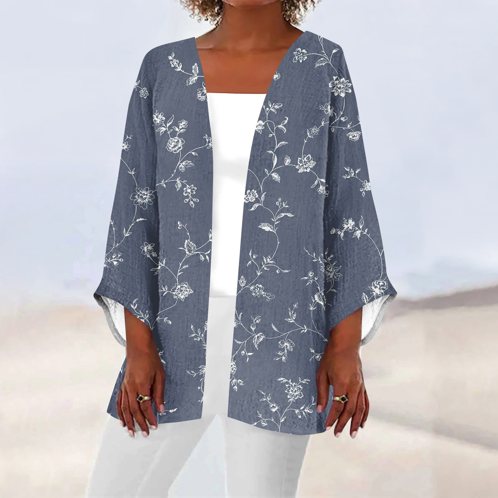 SKSloeg Womens Plus Size Cardigan Plus Size Fashion Summer Kimono ...