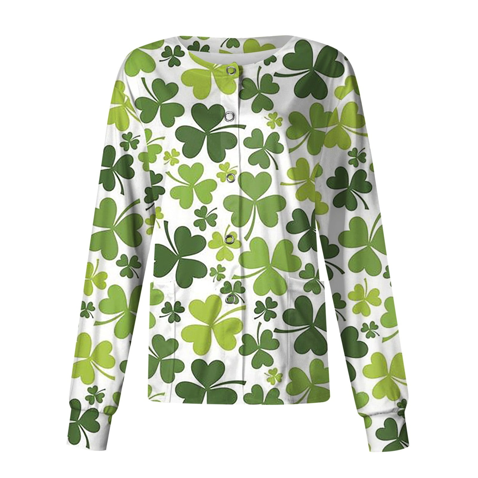 SKSloeg Womens Scrub Jackets, Women Long Sleeve Pattern Pocket Working ...