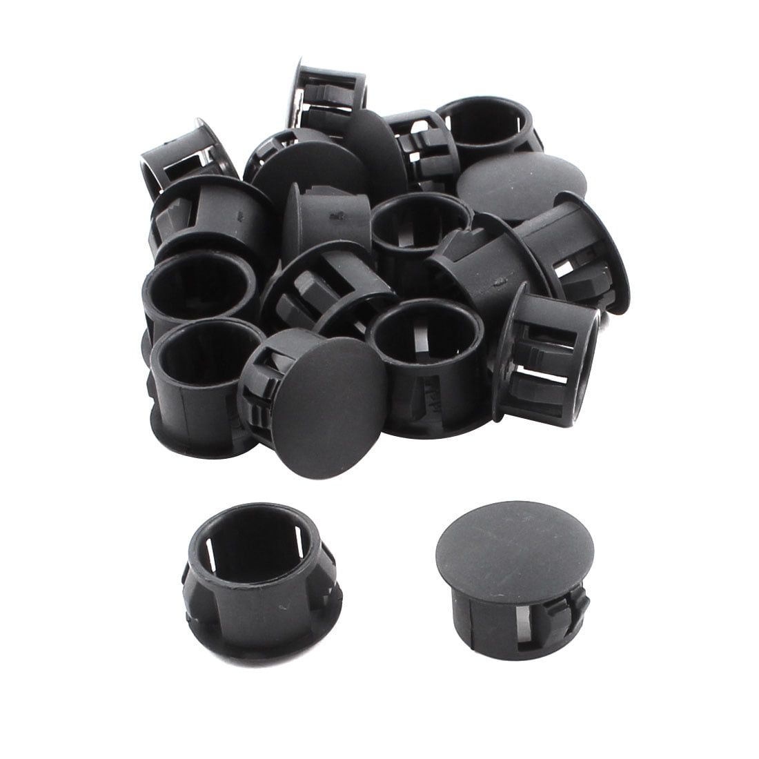 SKT-14 17mm Head Dia Plastic Round Locking Hole Plug Button Cover Black 19pcs - Walmart.com