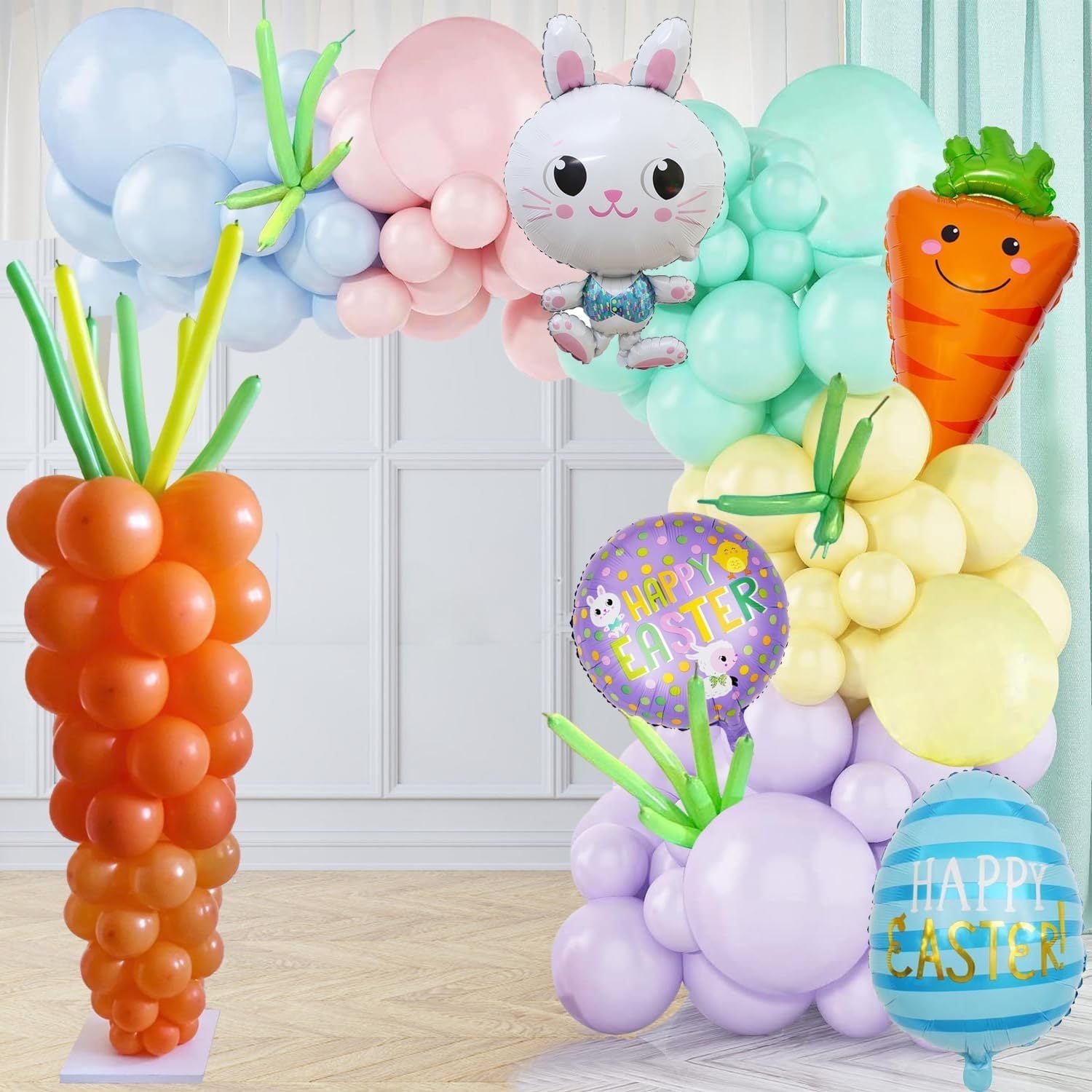 SKTMH 171Pcs Easter Balloon Arch Easter Party Decorations Pink Green ...