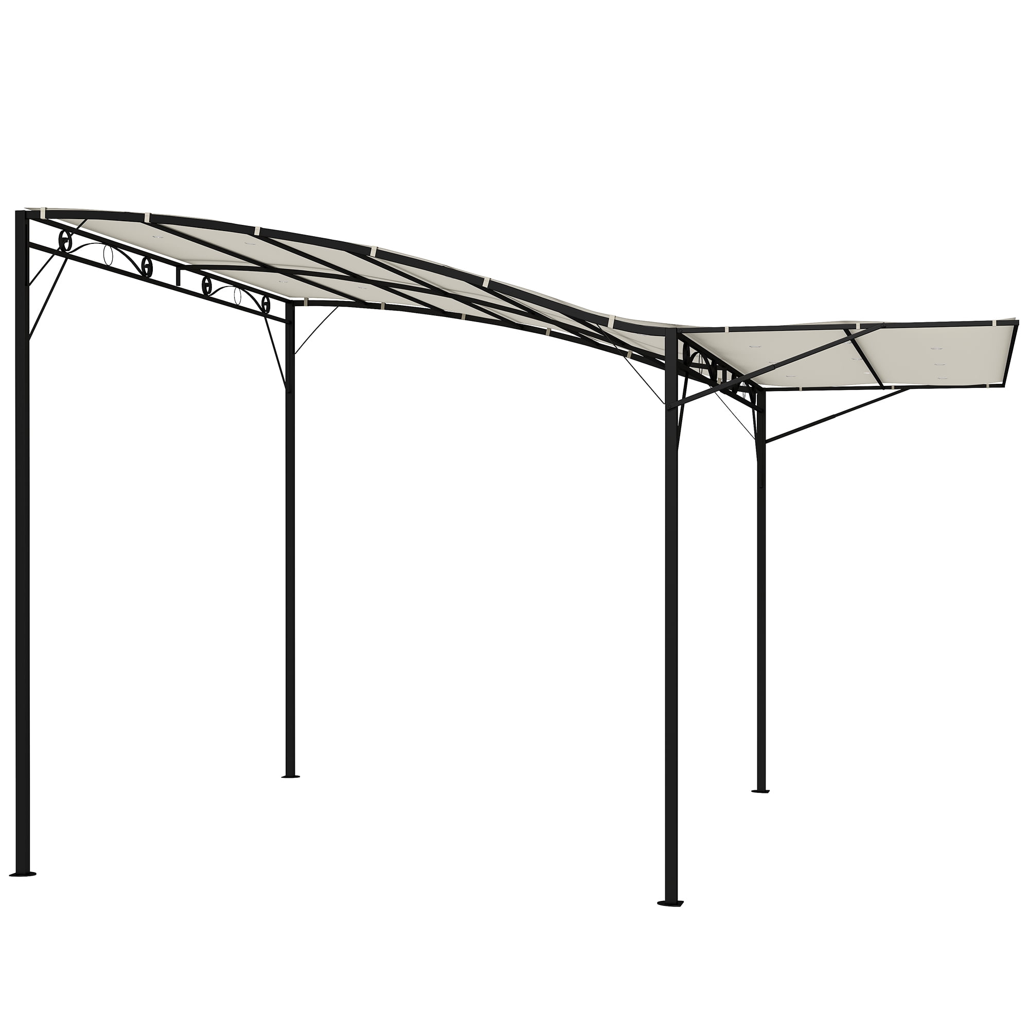 SKTPI 10' x 8' Outdoor Pergola and Patio Gazebo, Extendable Side Awning ...