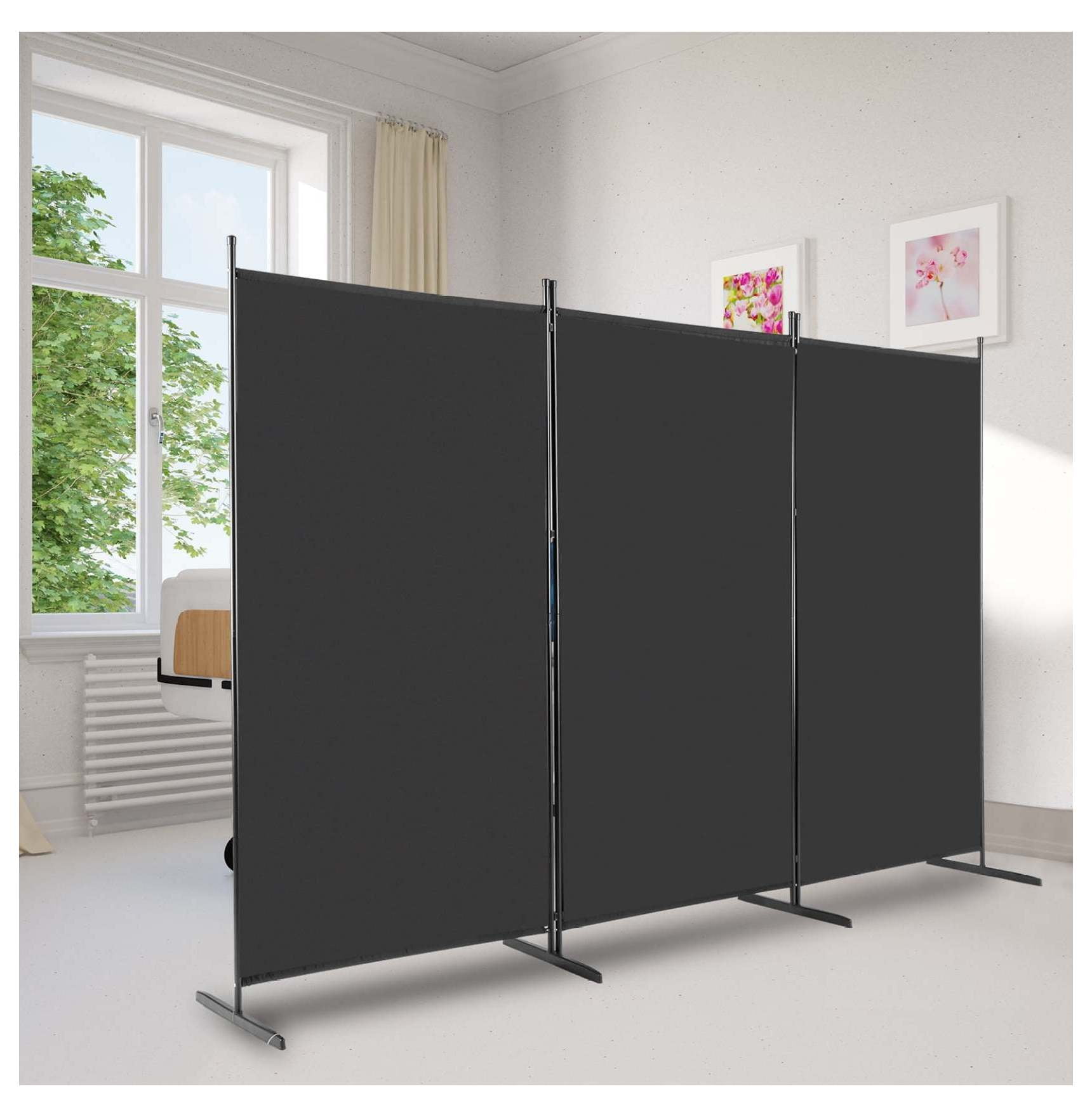 SKTPI 3 Panel Room Divider Folding Privacy Screen Wall Partition Home ...