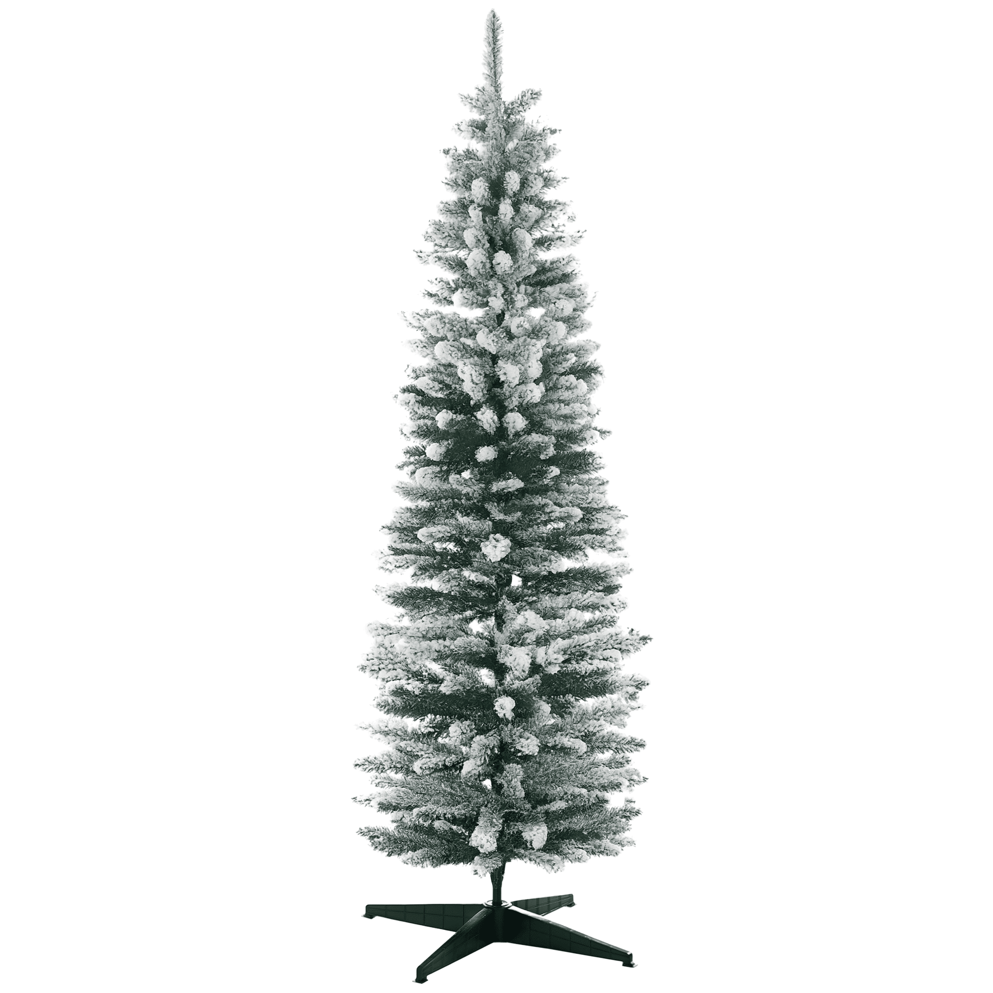 SKTPI Artificial Half Christmas Tree with Flocked Snow, Lifelike PVC ...